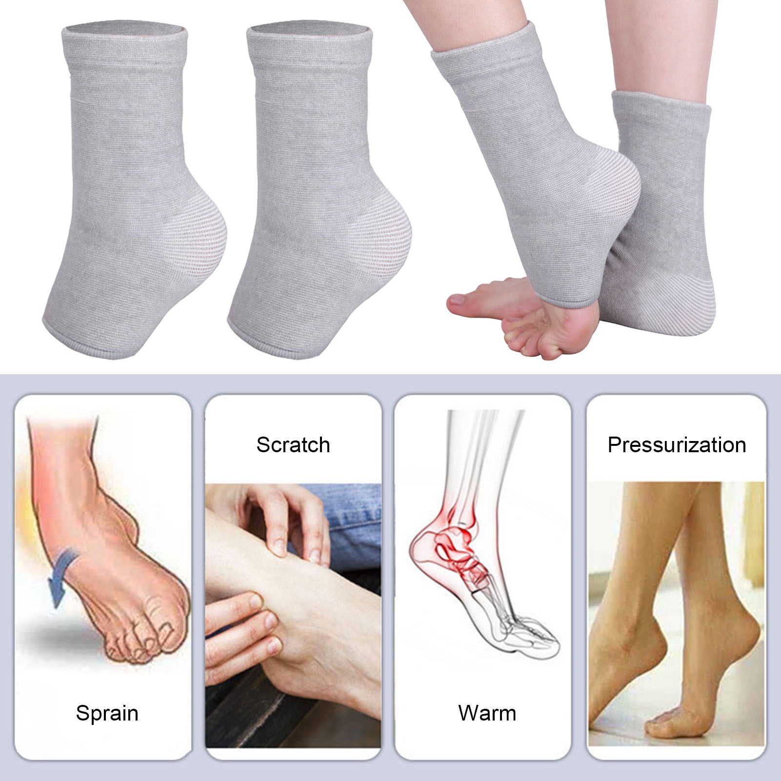 ZenCart Ankle Compression Sleeve for Plantar Fasciitis Open Toe Ankle ...