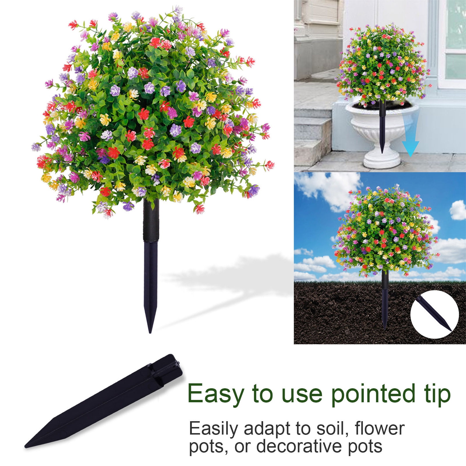 ZenCart Artificial Topiary with Flowers Outdoor Fake Bushes Plants with ...