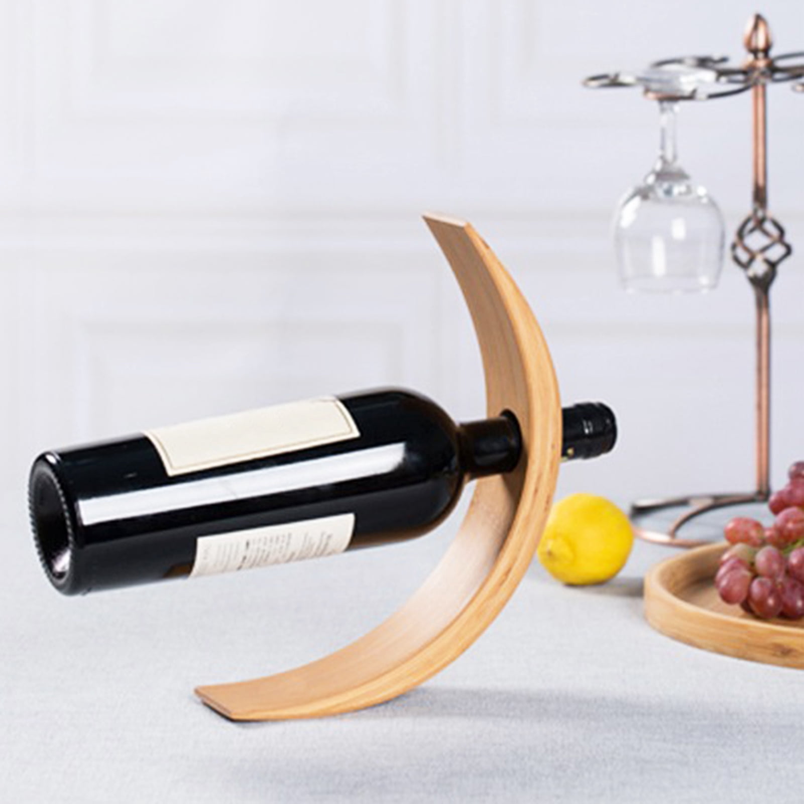 ZenCart Bamboo Wine Rack Thickened Easy to Clean Creative Semicircle ...
