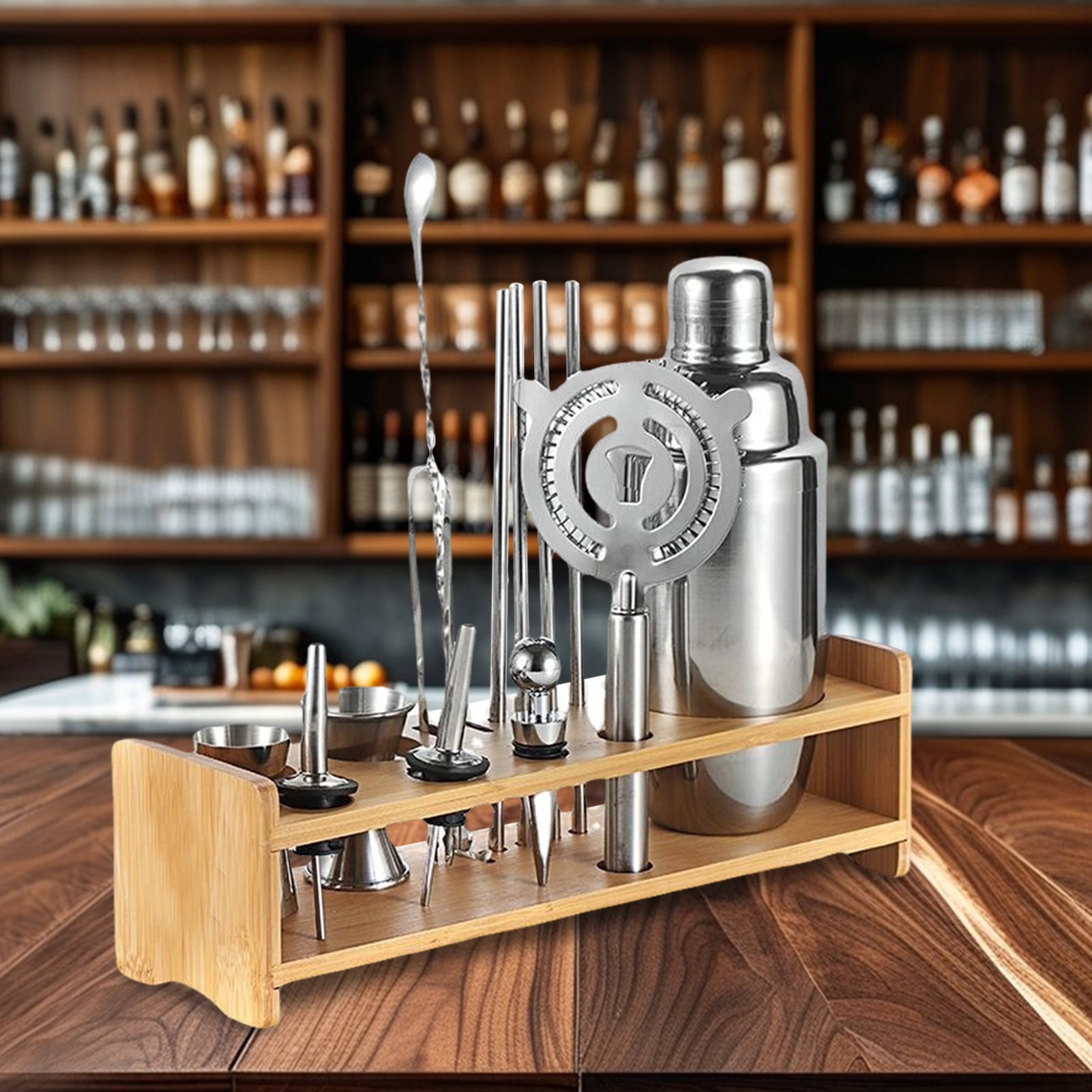 ZenCart Bartender Tool Kit Holder Cocktail Shaker Set Holder Large Capacity Versatile ...