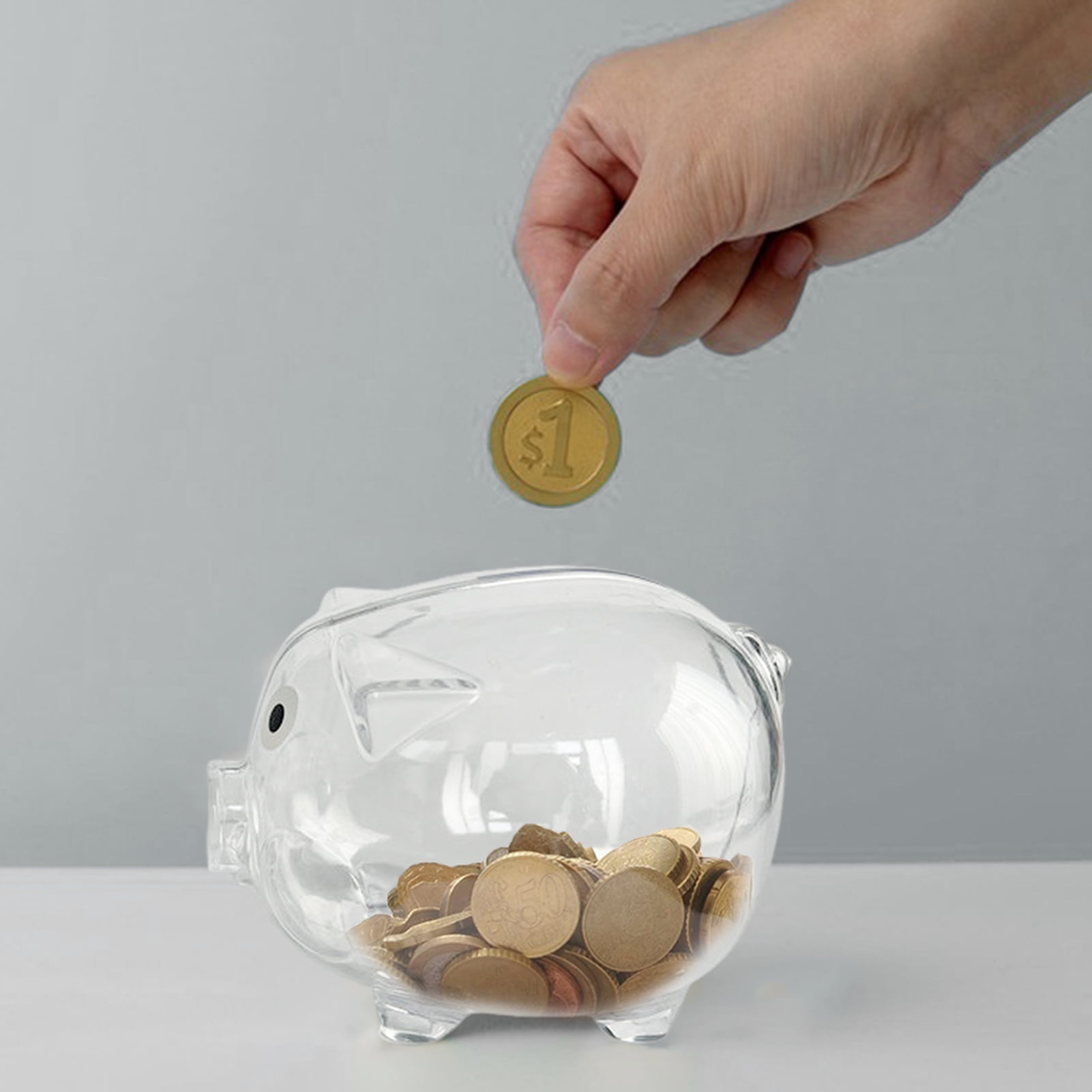 ZenCart Cartoon Piggy Bank Transparent Plastic Money Box Large Capacity ...