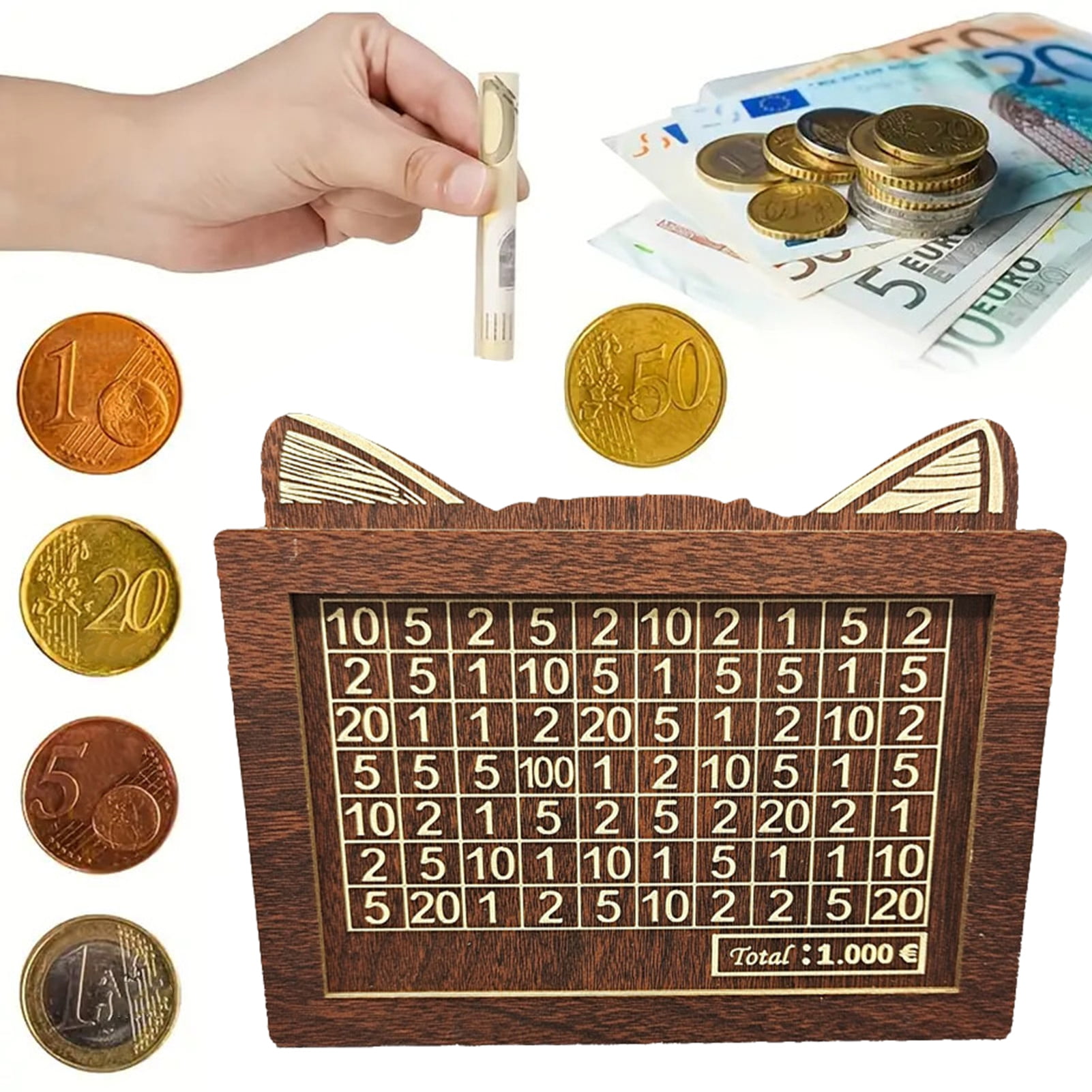 ZenCart Cat Ear Wooden Money Box with Counter 1000/2000/3000/5000/10000 ...