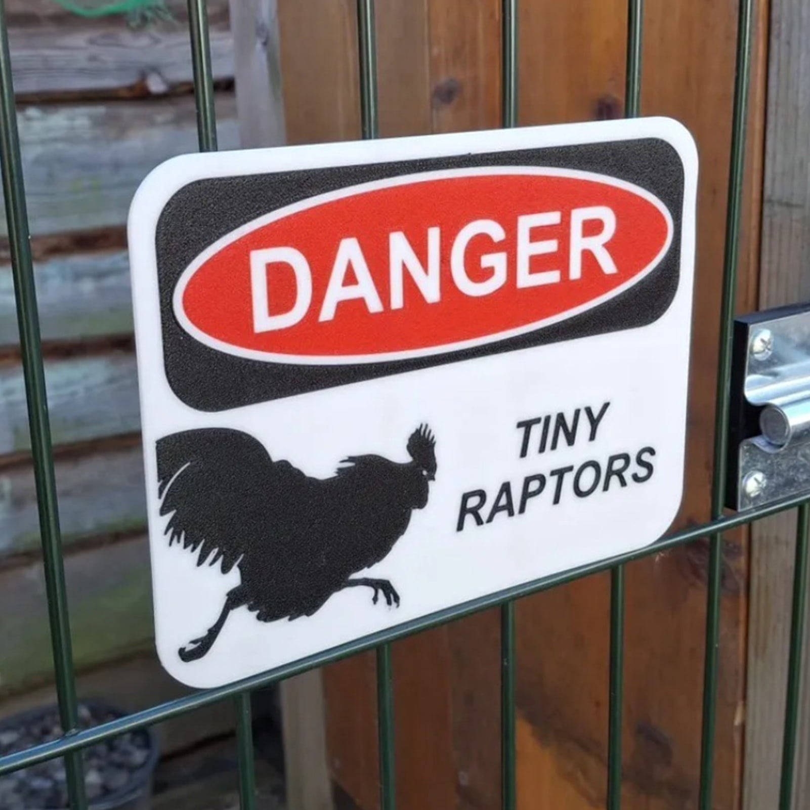 ZenCart Chicken Hazard Sign 3D Printed Chick Danger Sign Indoor Outdoor ...