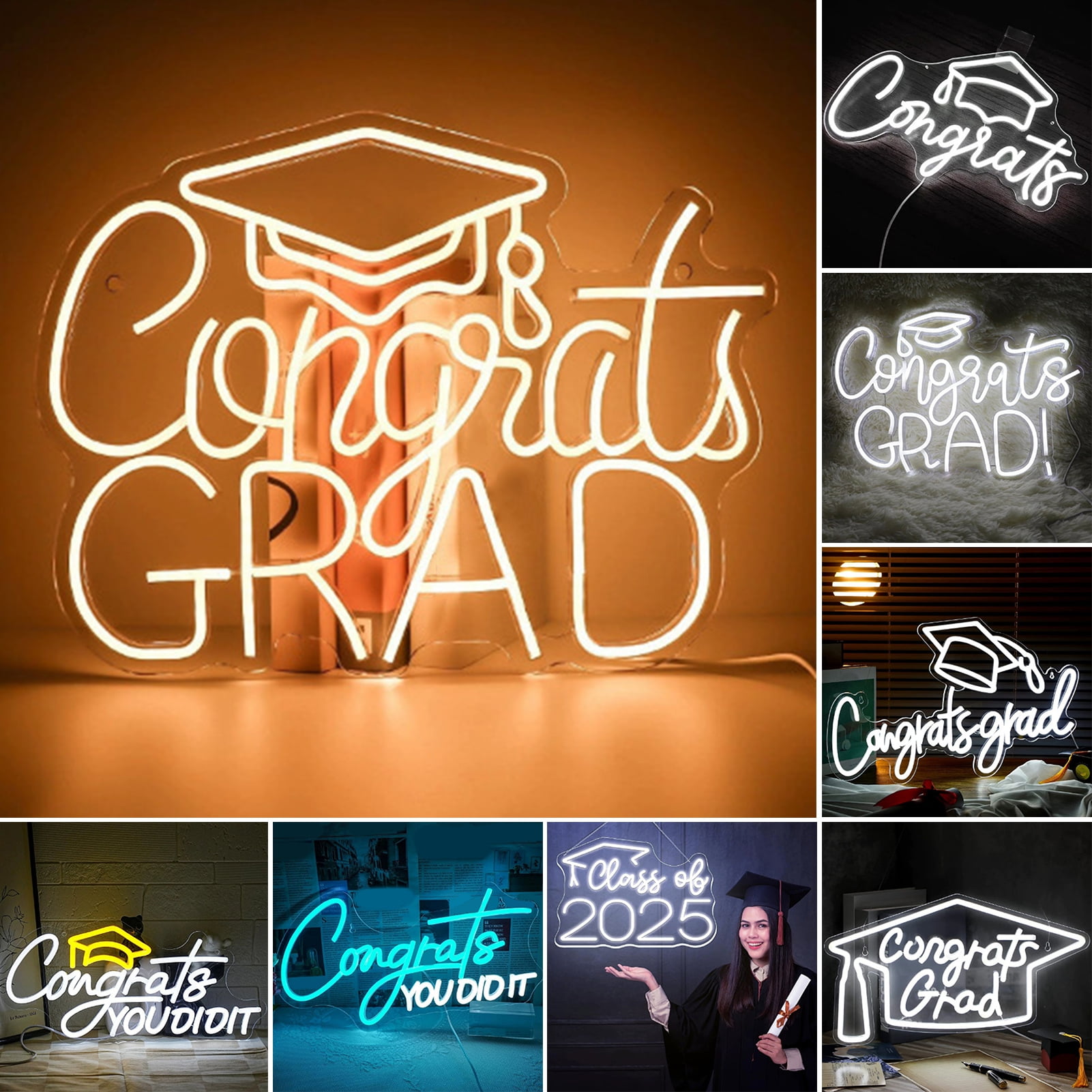 ZenCart Congrats Grad LED Neon Sign Flicker Free Brightness Adjustable ...