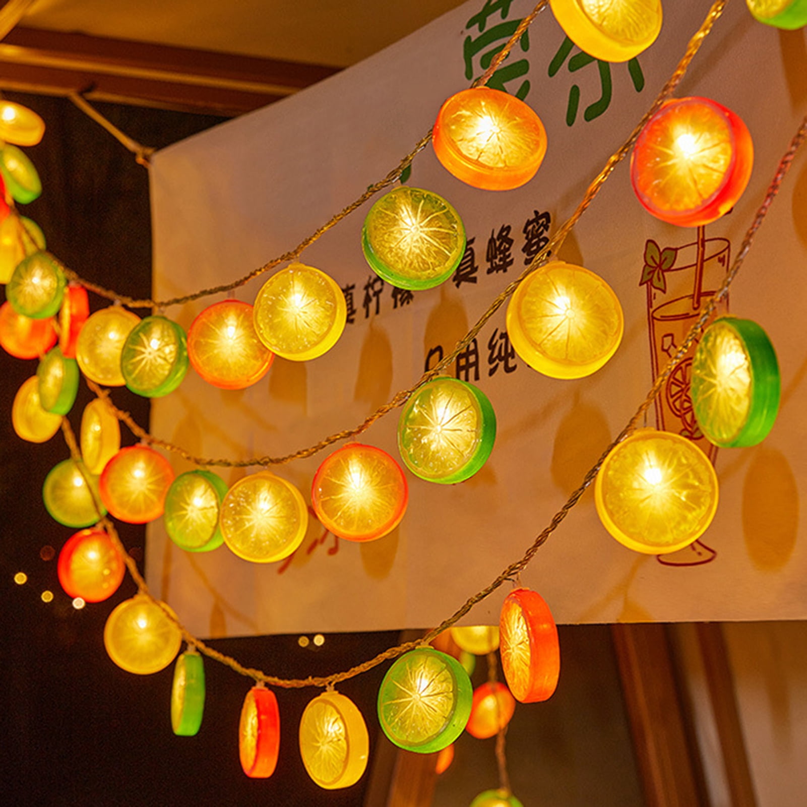 ZenCart Decorative Fairy Lights Soft Glow Non-Glaring Multifunctional Battery Operated Orange ...