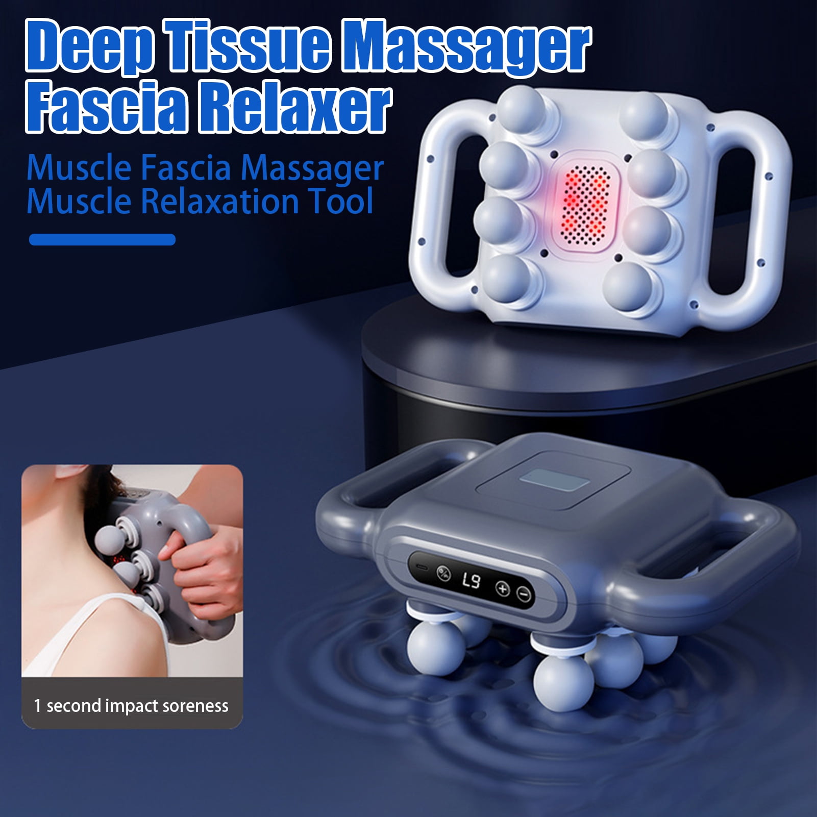 ZenCart Deep Tissue Fascia Massager with 8 Heads Intelligent Timer ...
