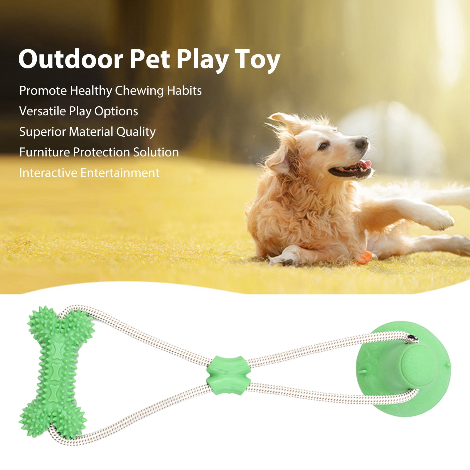 ZenCart Dog Chew Toy for Aggressive Chewers Suction Cup Tug of War Pull ...
