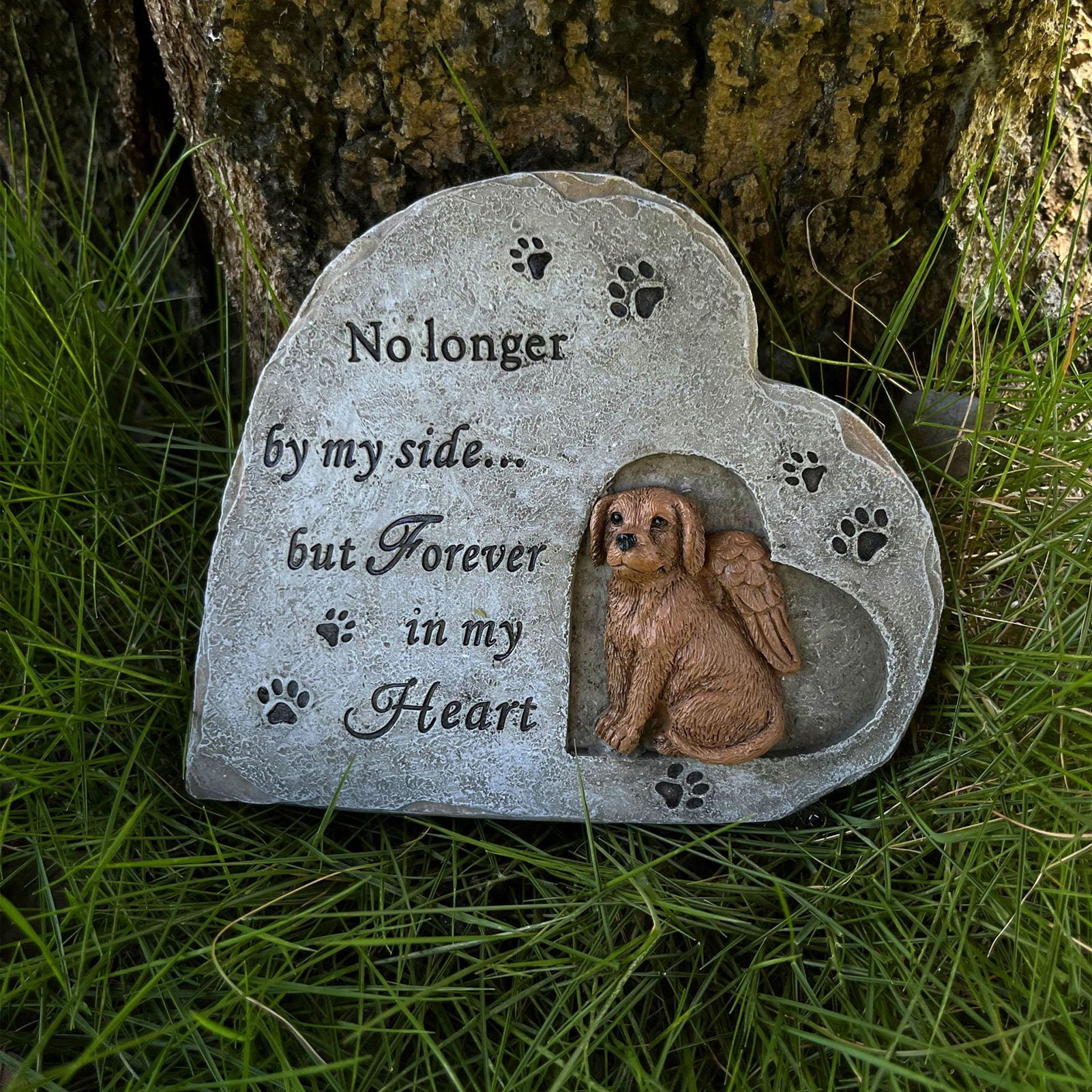 ZenCart Dog Memorial Stone Resin Puppy Headstone Garden Pet Tombstone ...