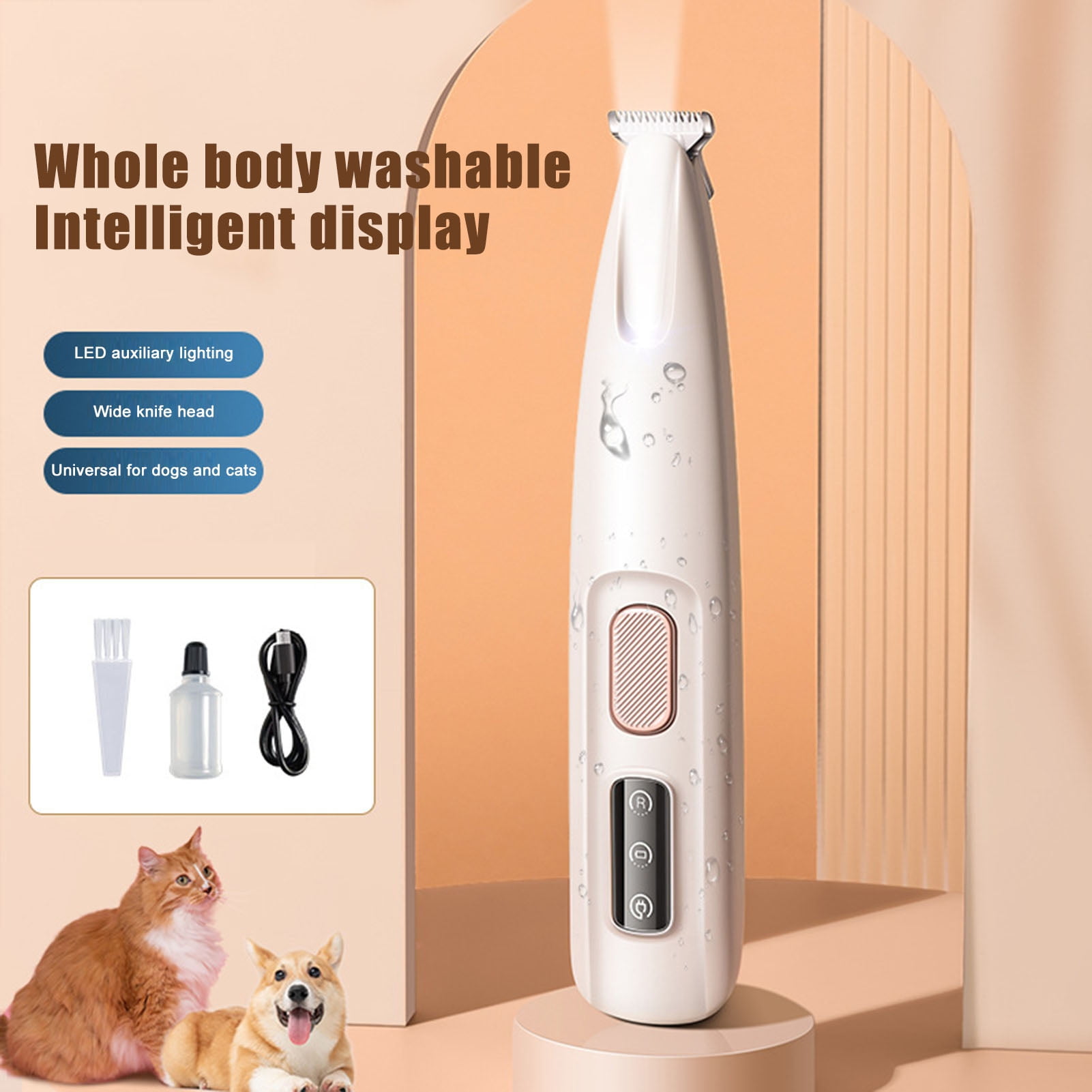 ZenCart Dog Paw Trimmer Rechargeable Low Noise Dog Clipper with LED ...