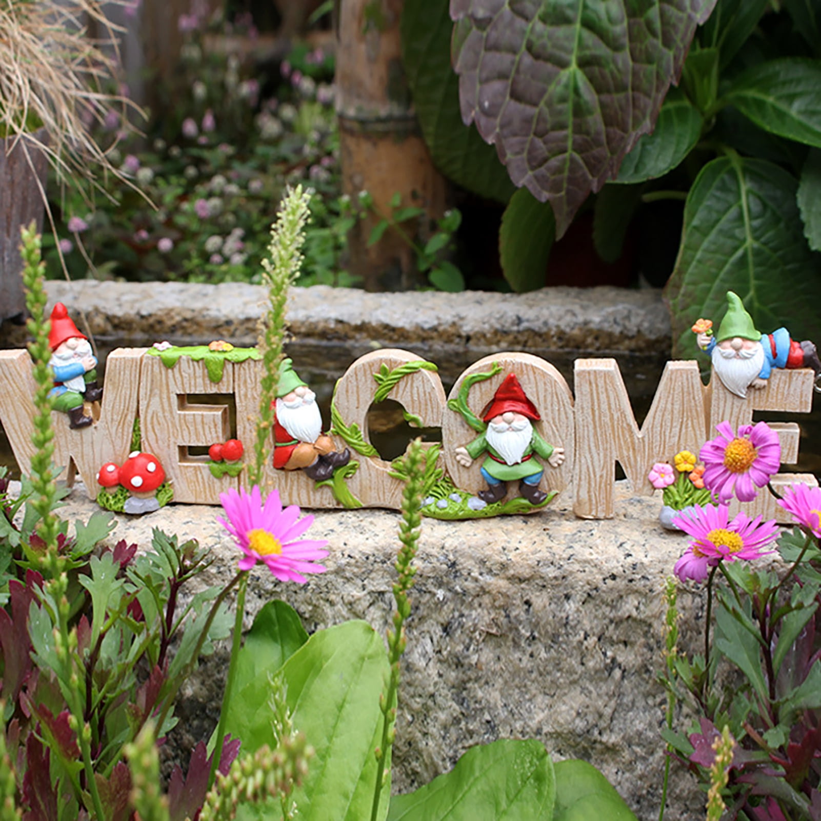 ZenCart Dwarf Welcome Sign Resin Cartoon Dwarf Ornament Garden Gnome ...