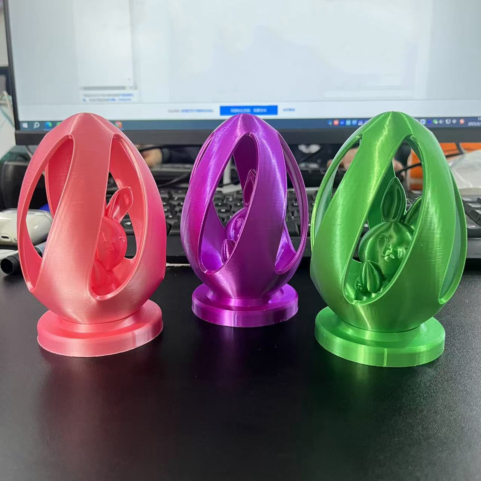 ZenCart Easter Bunny Egg 3D Printed Hollow Egg with Bunny Inside Rabbit ...
