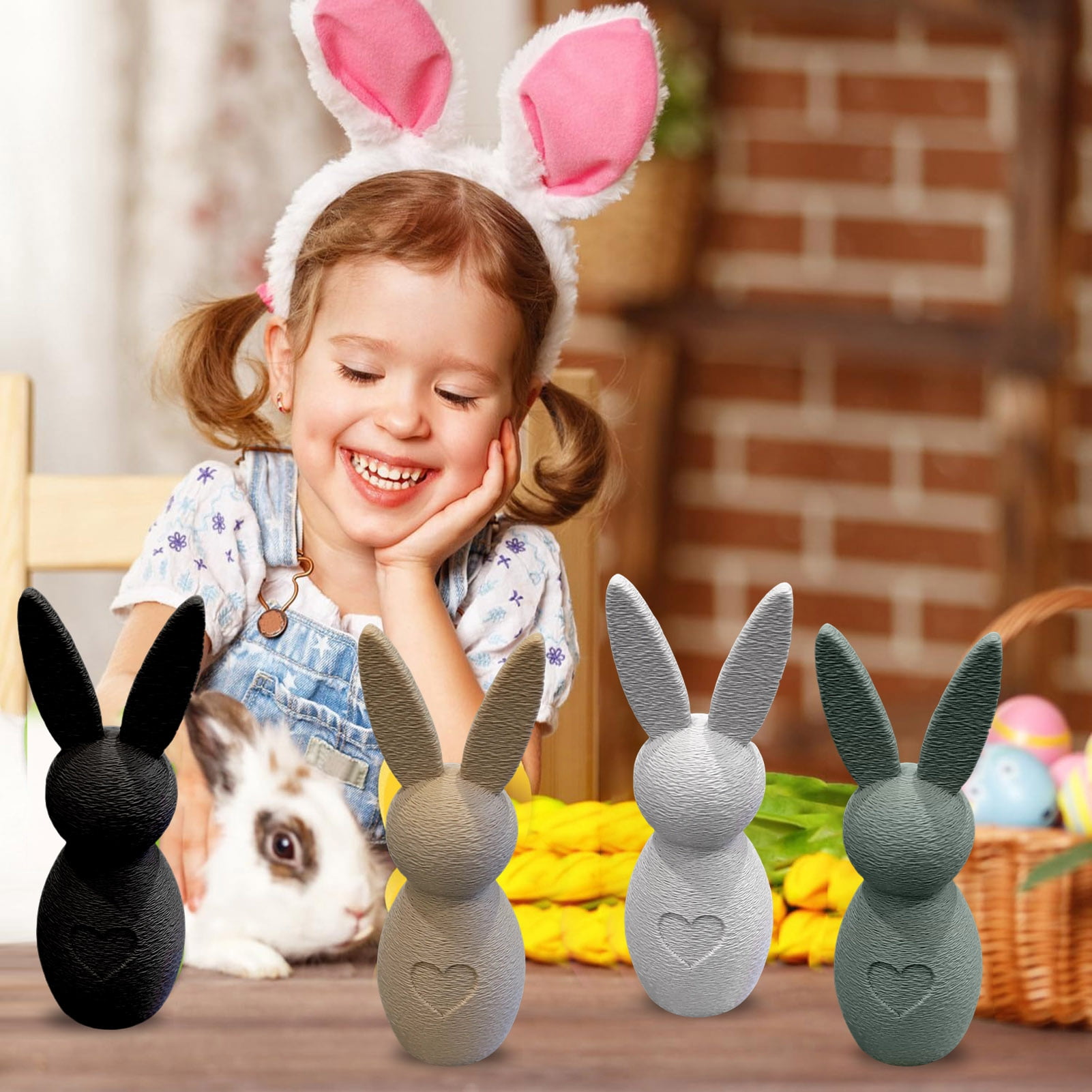 ZenCart Easter Bunny Ornament 3D Printed Rabbit Figurine Minimalist ...