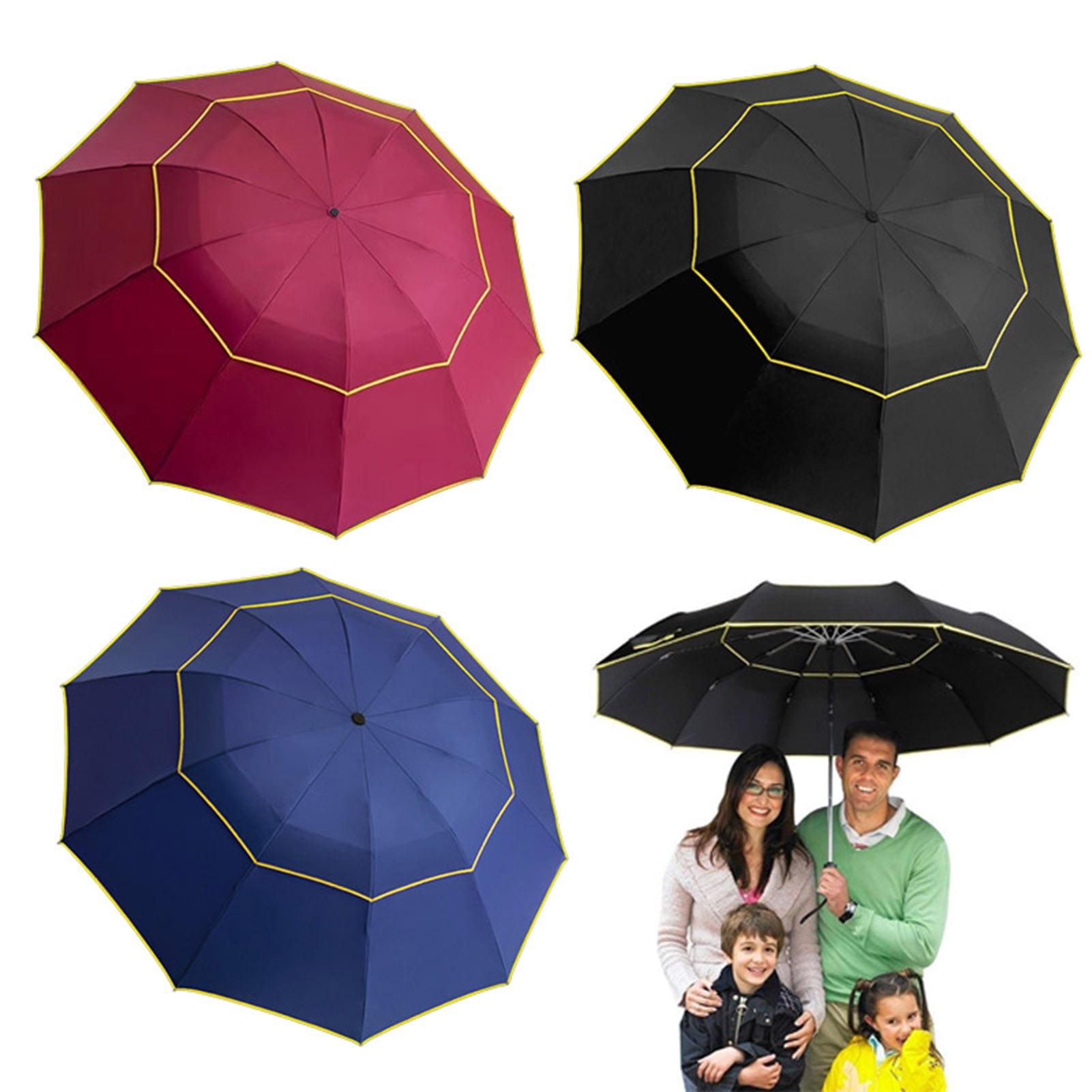 ZenCart Extra Large Folding Umbrella Double Canopy Sun Blocking UV ...