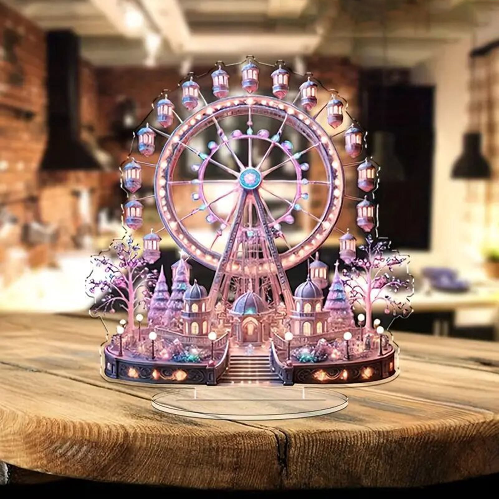 ZenCart Ferris Wheel Ornament 2D Flat Acrylic Decoration with Base ...
