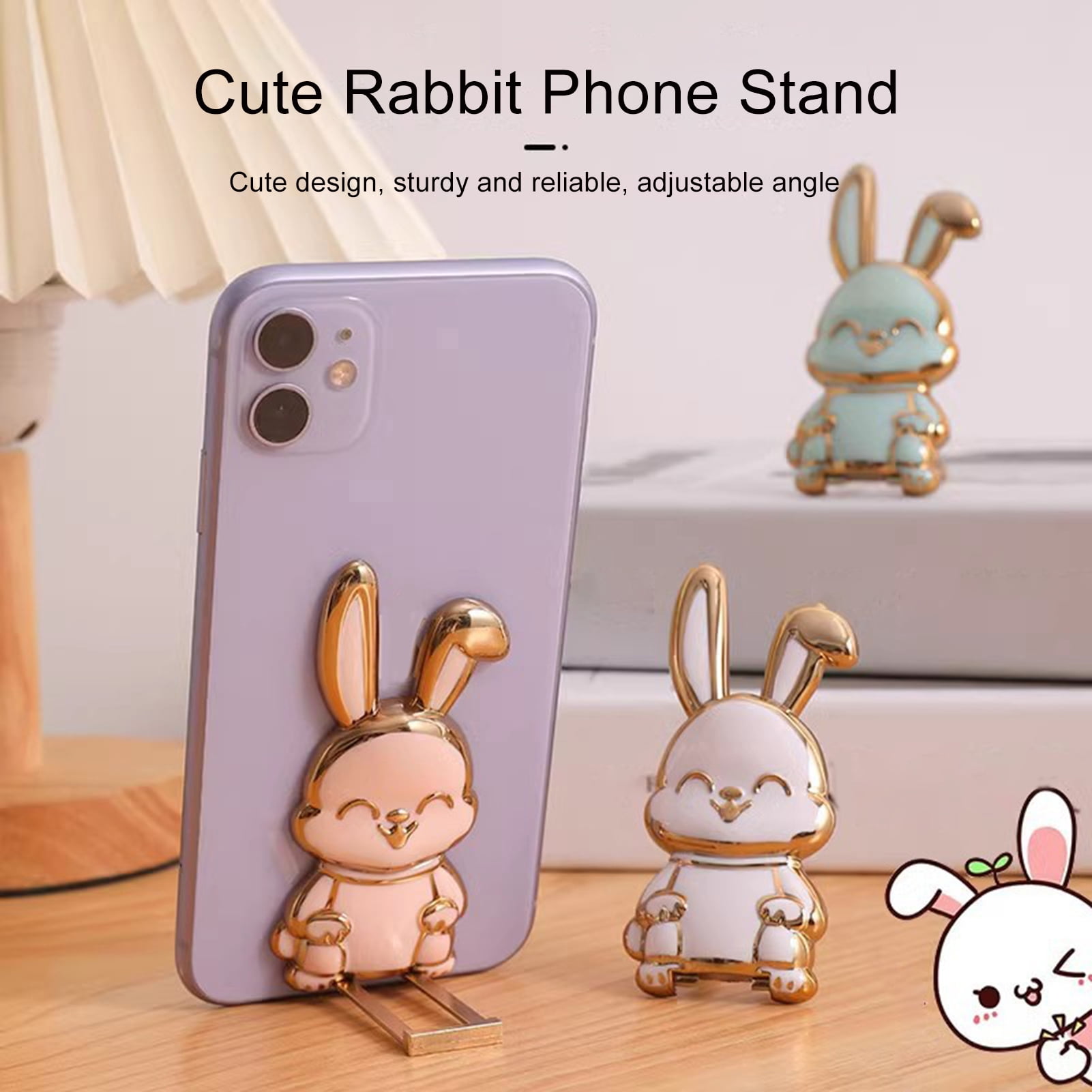 ZenCart Foldable Bunny Phone Stand Cute Rabbit Phone Holder for Desk ...