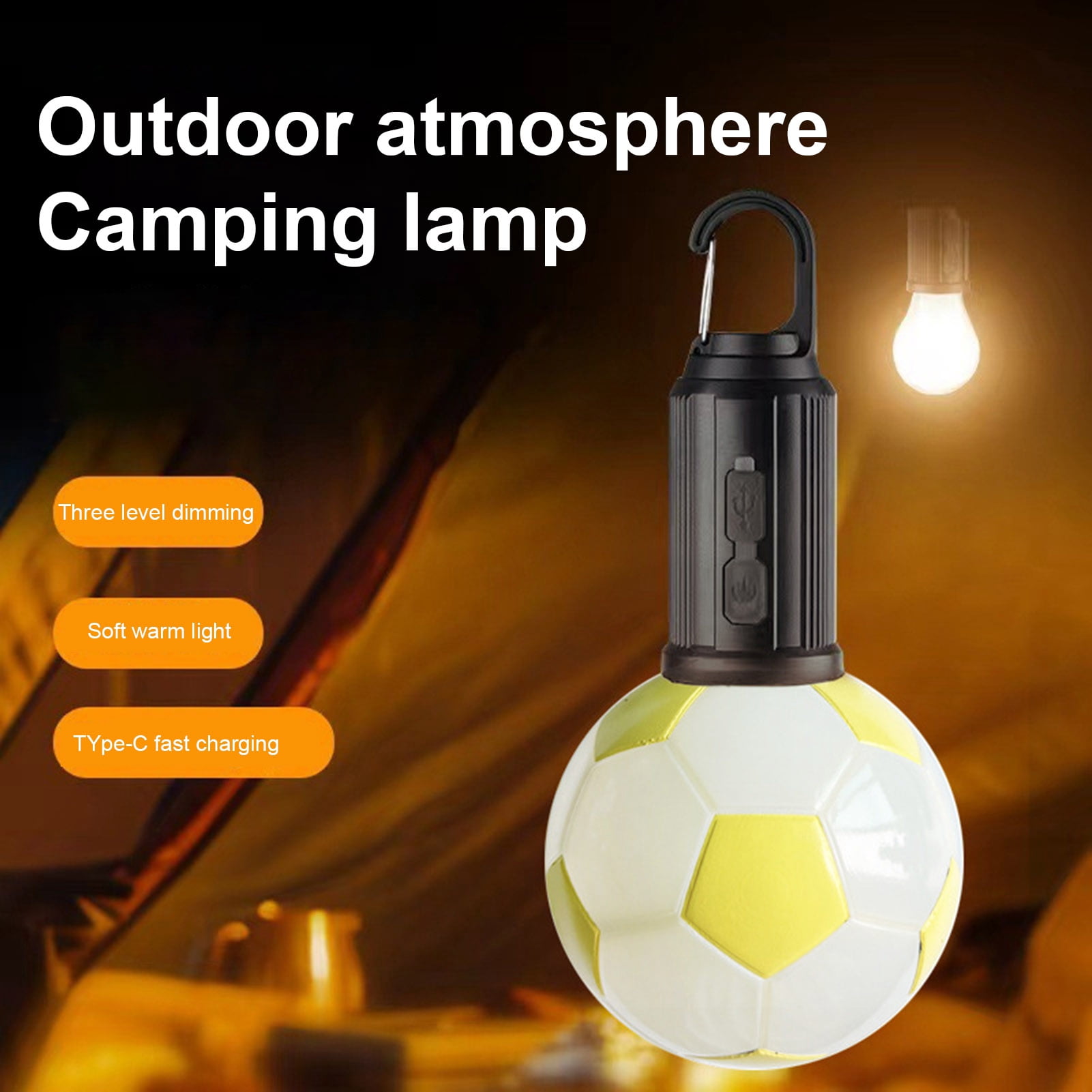 ZenCart Football Camping Light Type-C Rechargeable 3 Levels Adjustable ...