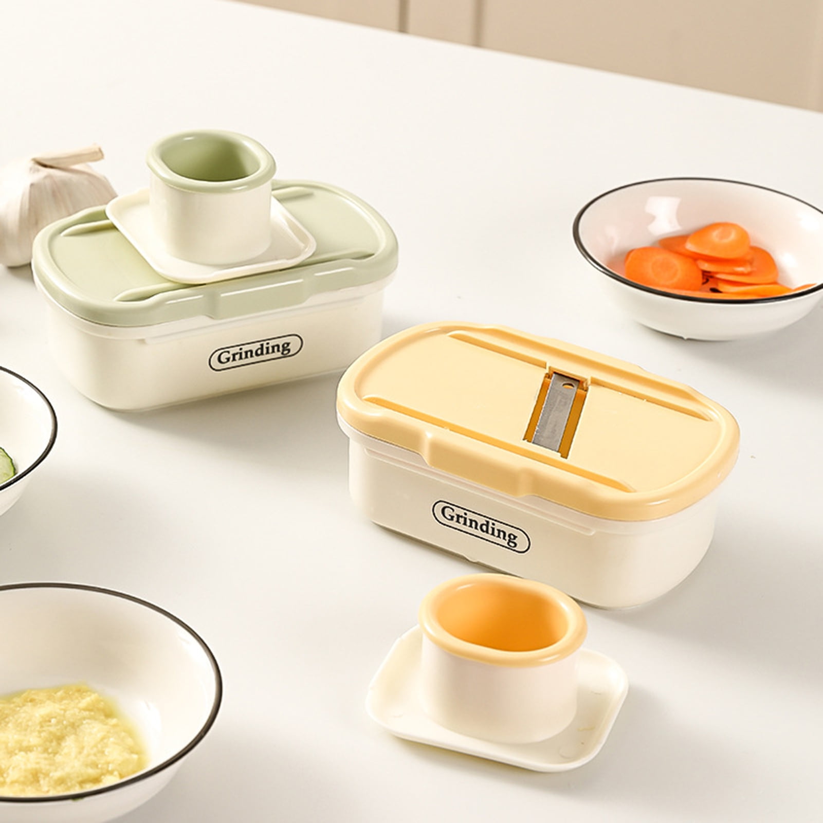 ZenCart Garlic Grinder Nutmeg Grater Tool with Catcher Manual Ginger ...