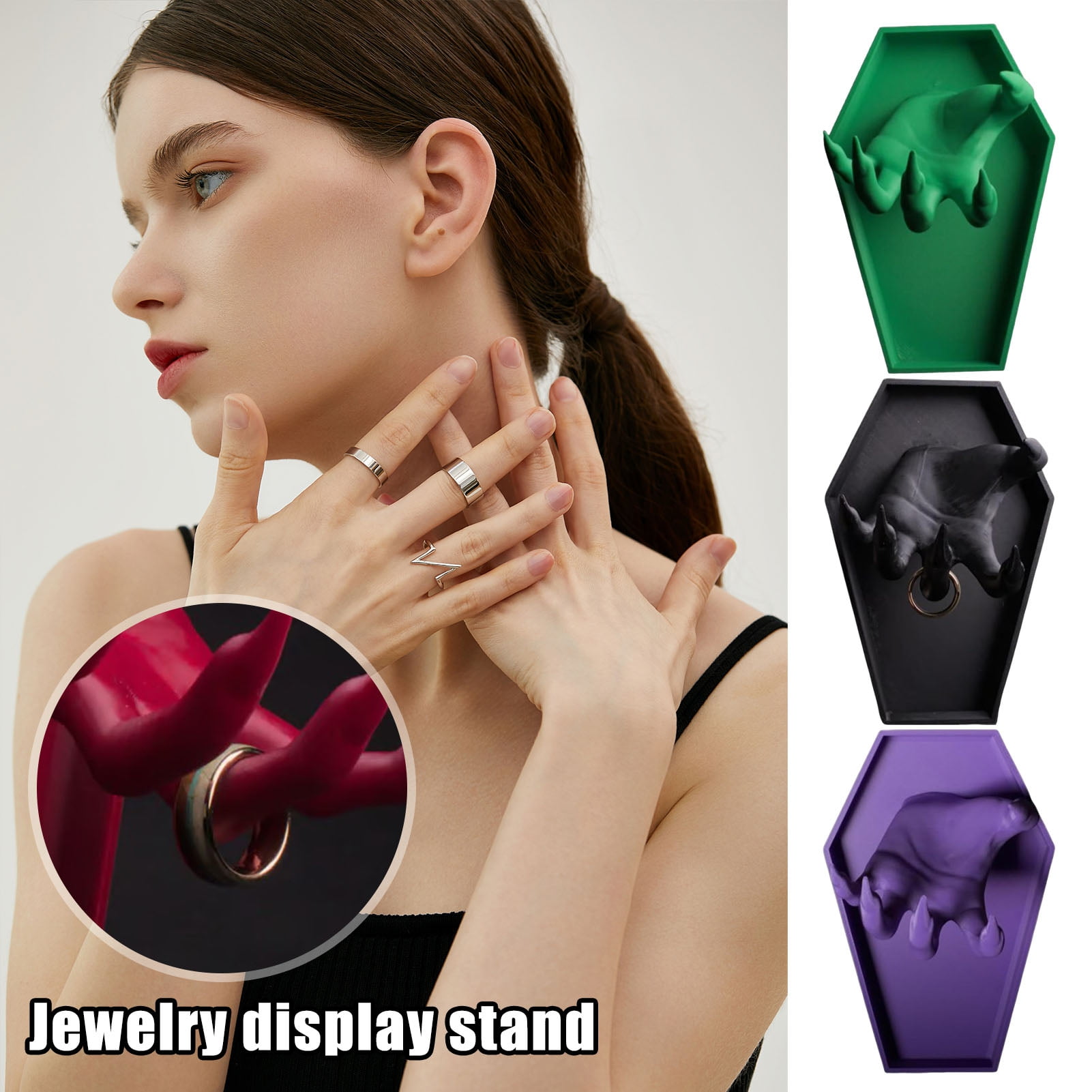 ZenCart Gothic Hand Jewelry Holder Wall Mount or Desktop Jewelry Tray ...