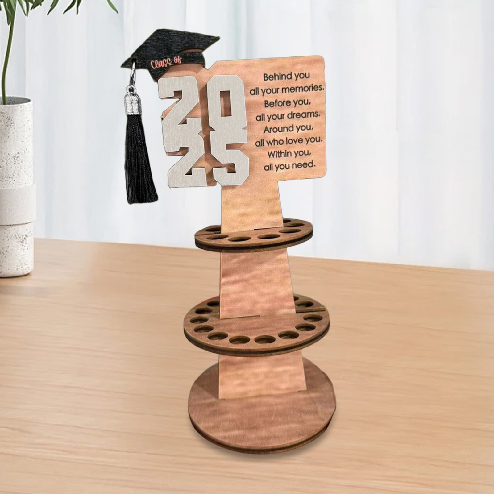 ZenCart Graduation Wooden Money Holder Tower Double Layers Cash Storage ...