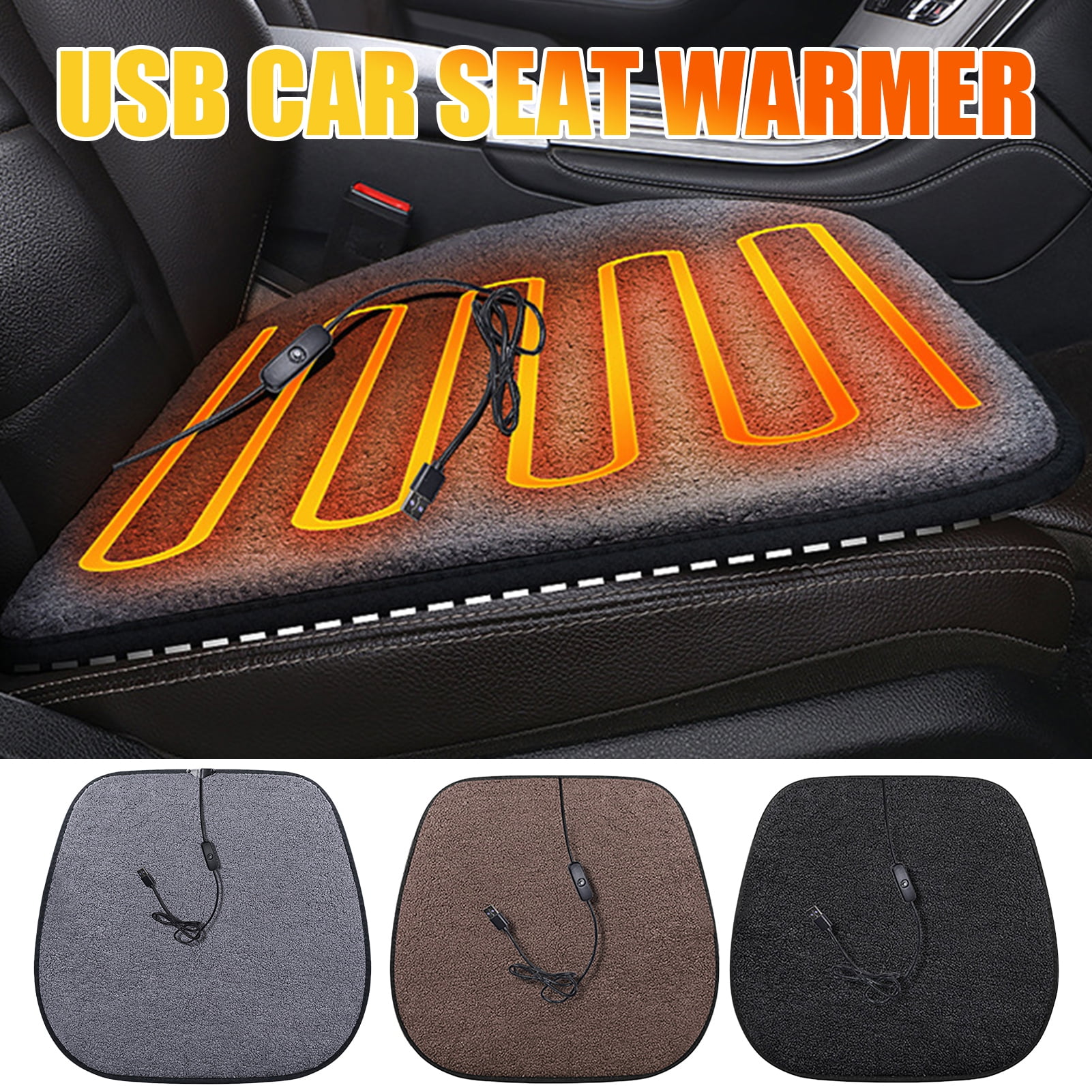 ZenCart Heated Car Seat Cushion USB Heated Chair Pad for Winter Drives ...