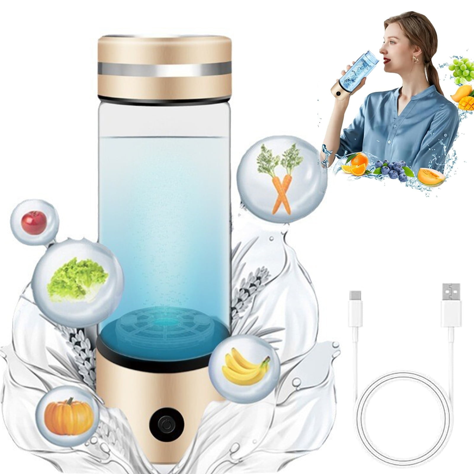 ZenCart Hydrogen Water Bottle Generator 300ml Rechargeable Hydro Water ...