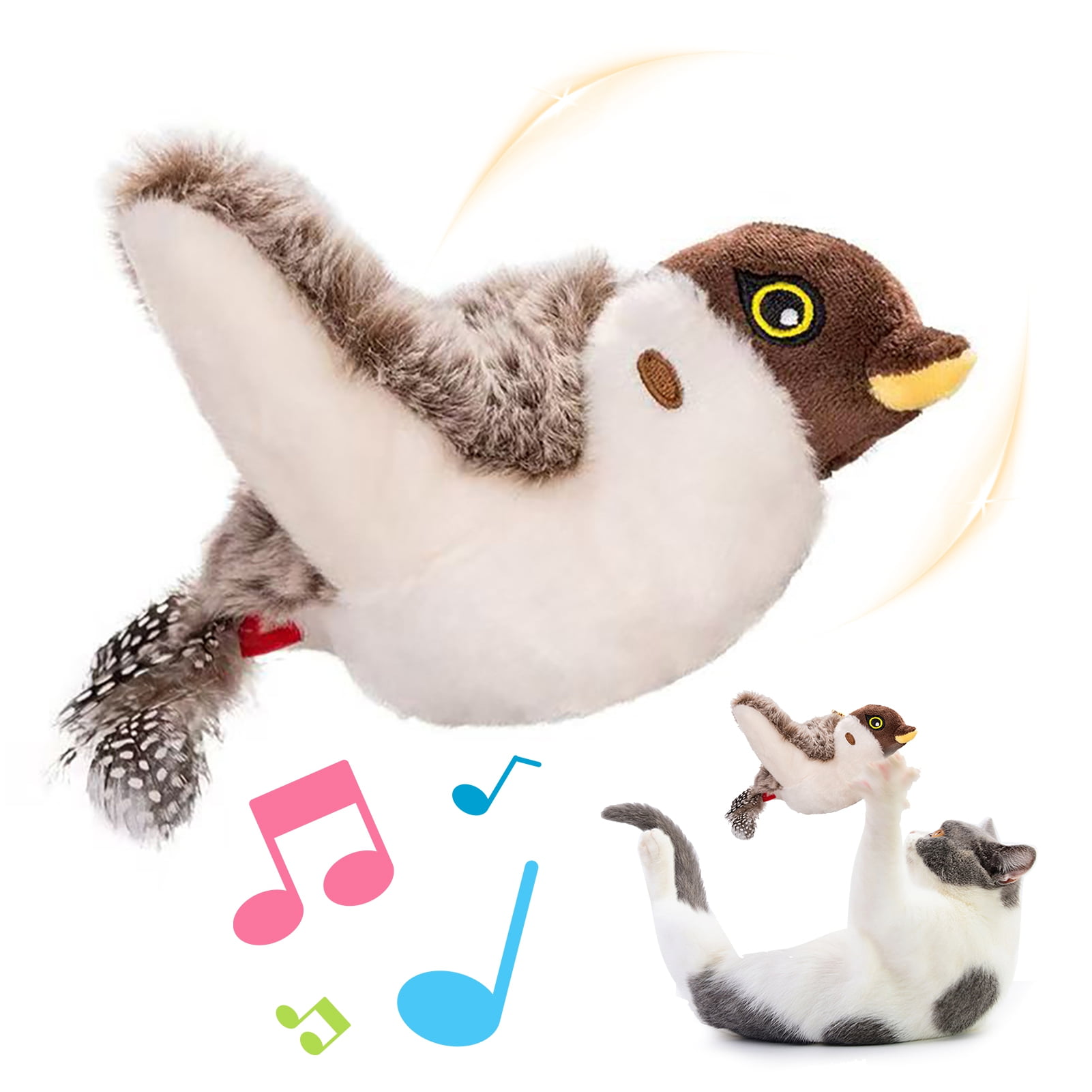 ZenCart Interactive Flapping Wings Cat Toy Touch Activate Electric ...
