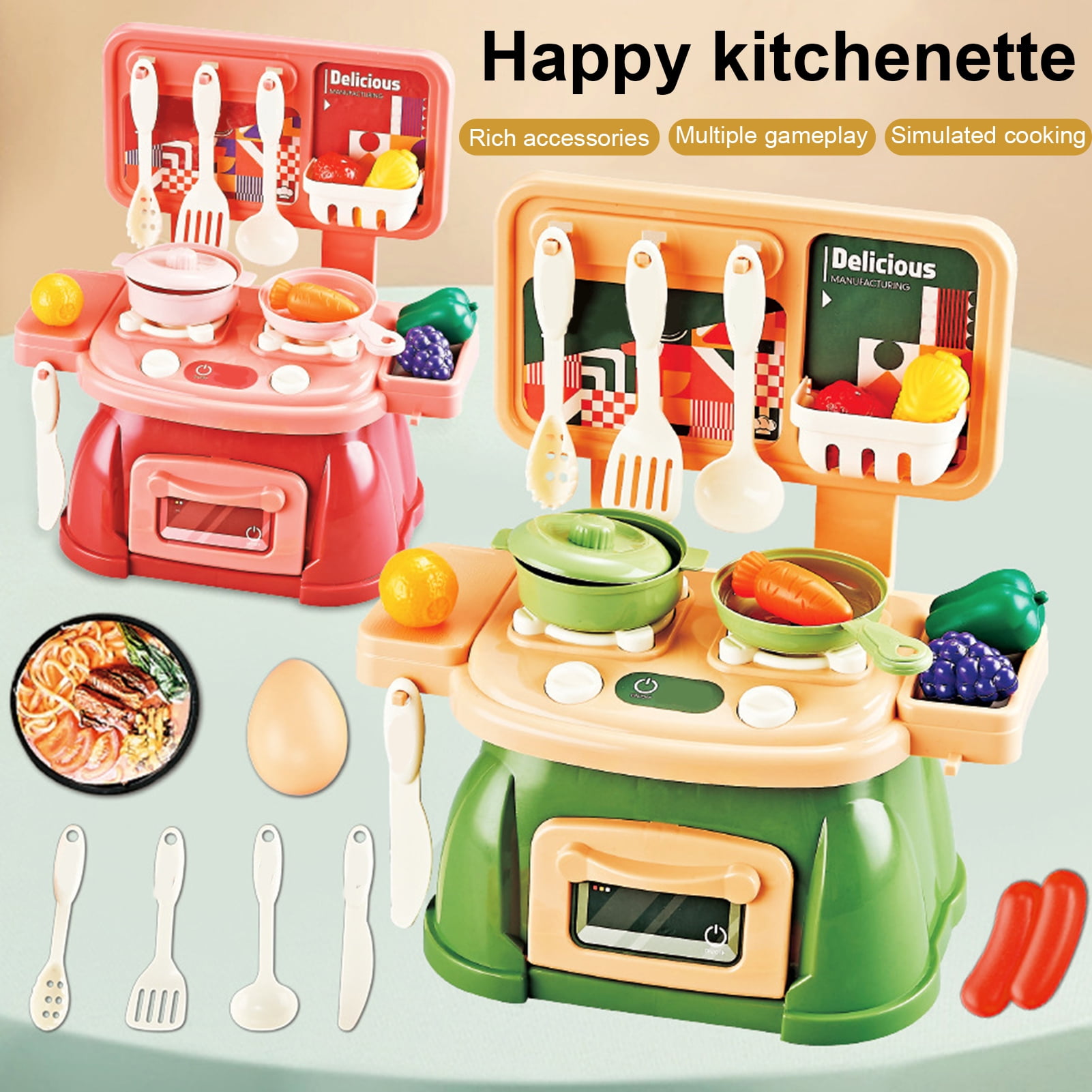 ZenCart Kids Kitchen Play Set with 30Pcs Pretend Toys Role-playing ...