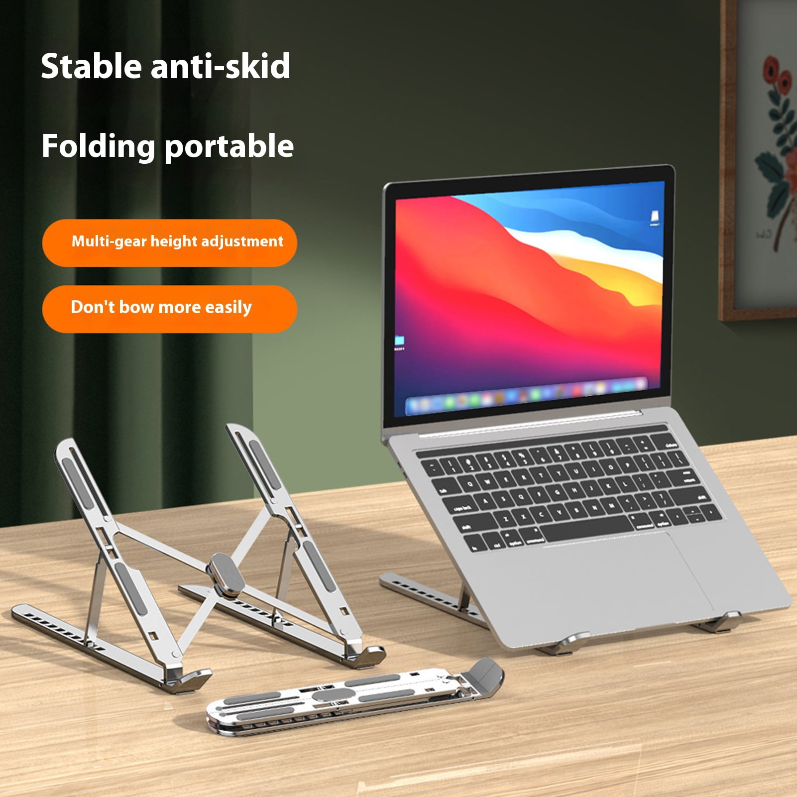 ZenCart Laptop Stand Bracket with 10-Height Adjustable Foldable Design ...