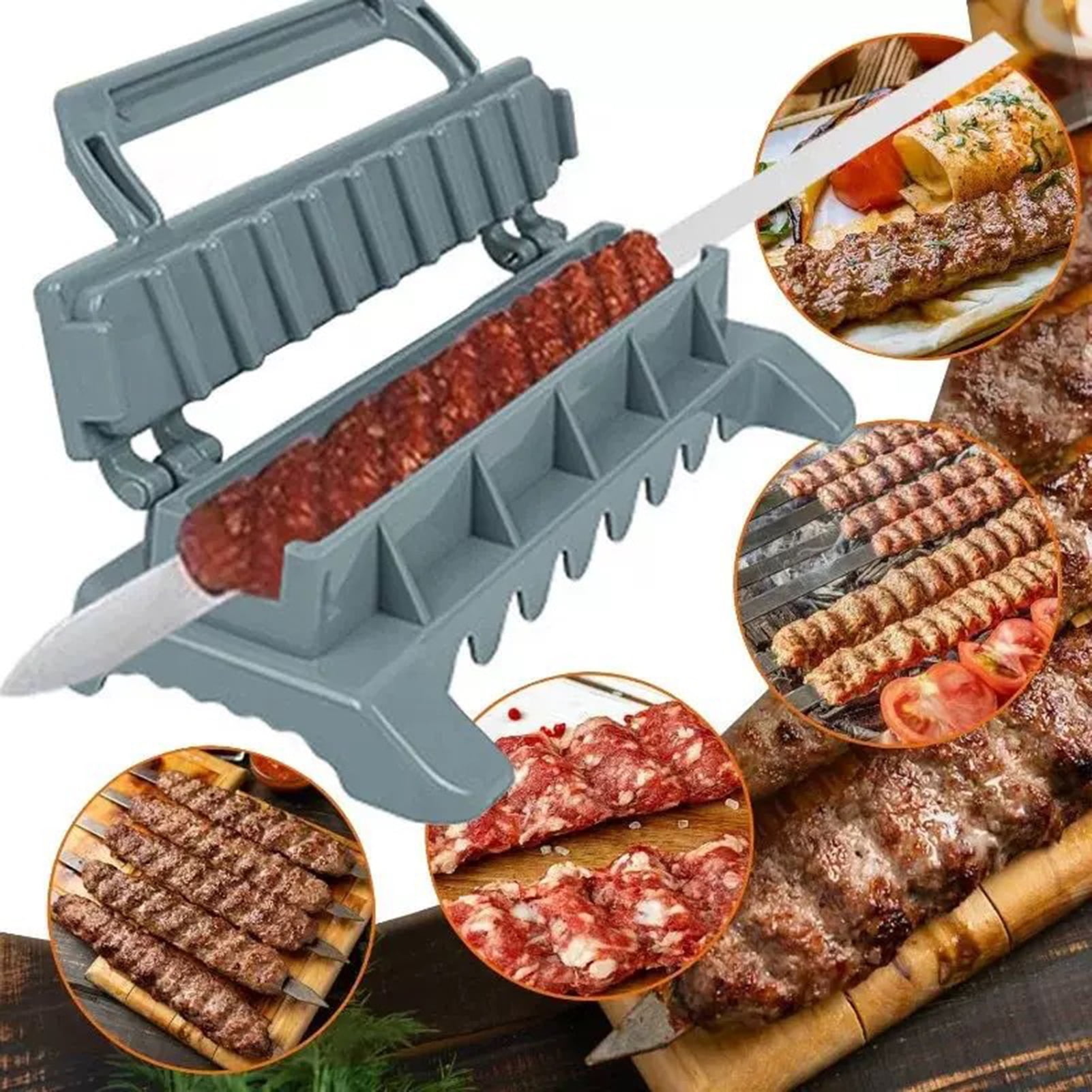 ZenCart Large Kebab Maker Manual Kabob Mold Portable Barbecue Skewers ...