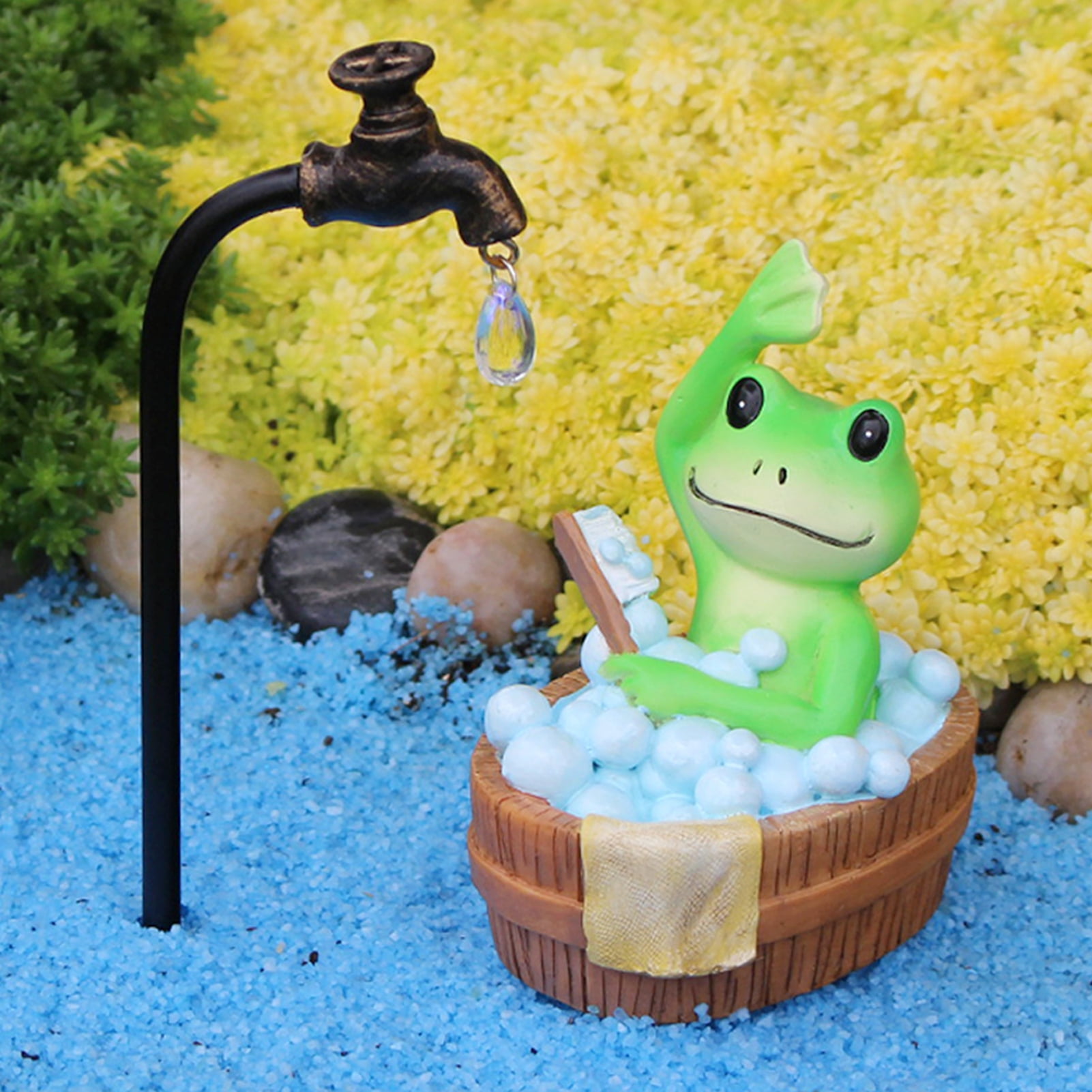 ZenCart Little Frog Sculpture Frog Garden Decor Statue Synthetic Resin ...