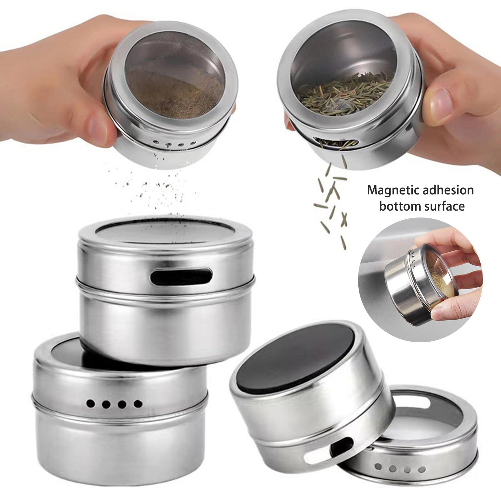 ZenCart Magnetic Spice Tins Stainless Steel Spice Container Seasoning ...