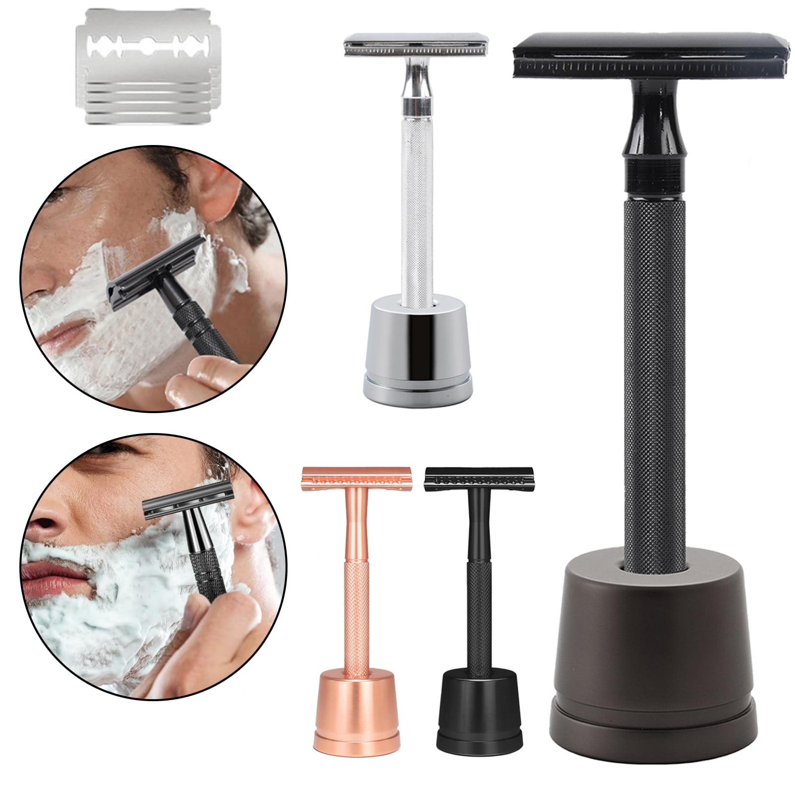 ZenCart Men Safety Razor with Stand Stainless Steel Blade Cleaning ...