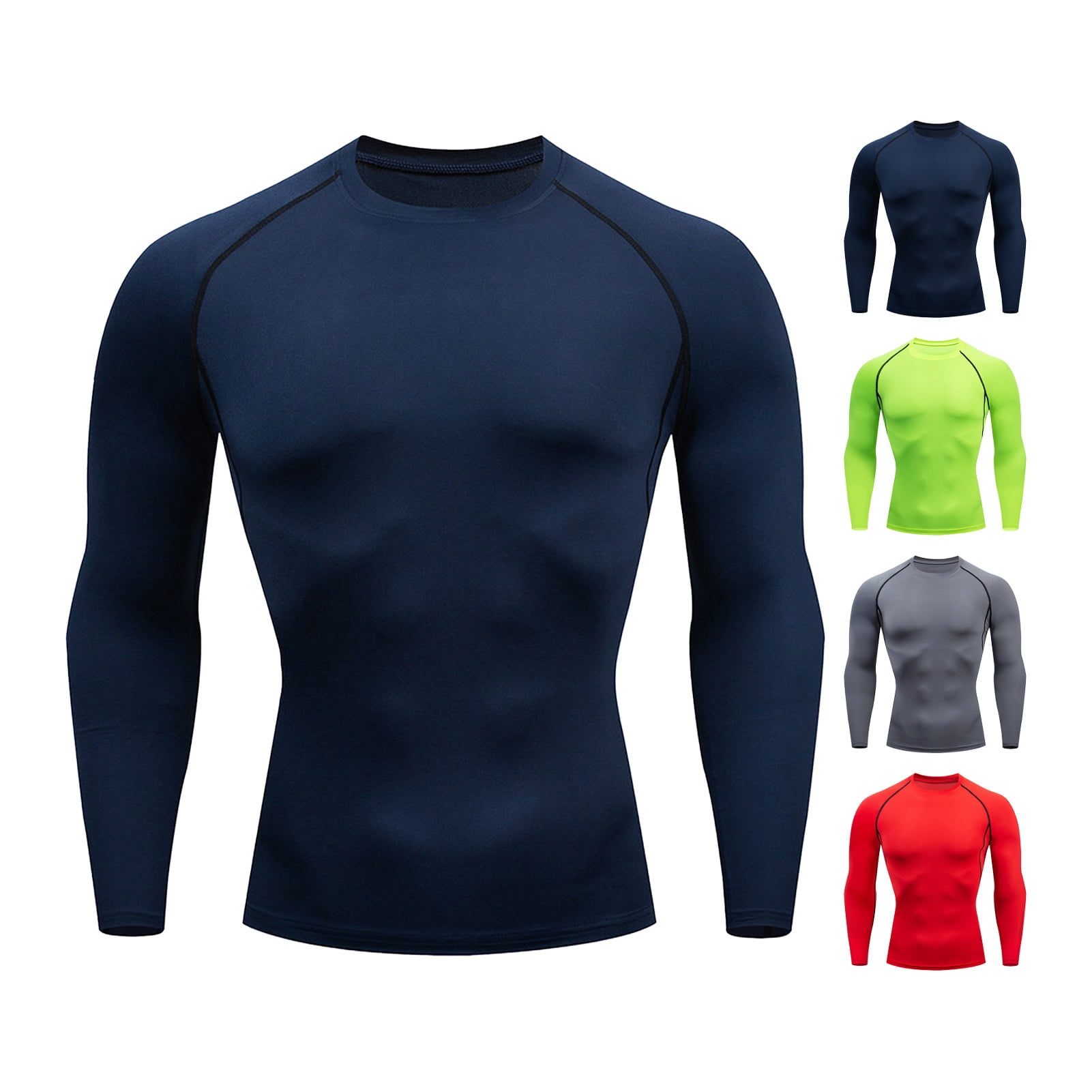 ZenCart Men Sport Top 3D Slim Fit High Elasticity Round Neck Quick ...