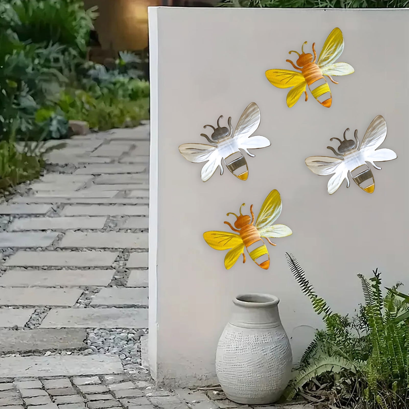 ZenCart Metal Bee Wall Ornament 3D Bee Artwork Wall Sculpture Honeybee ...