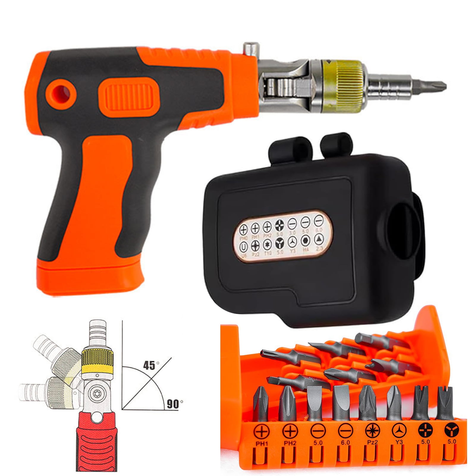 ZenCart Multi Screwdriver Set Ergonomic Design Ratchet Mechanism 180 ...