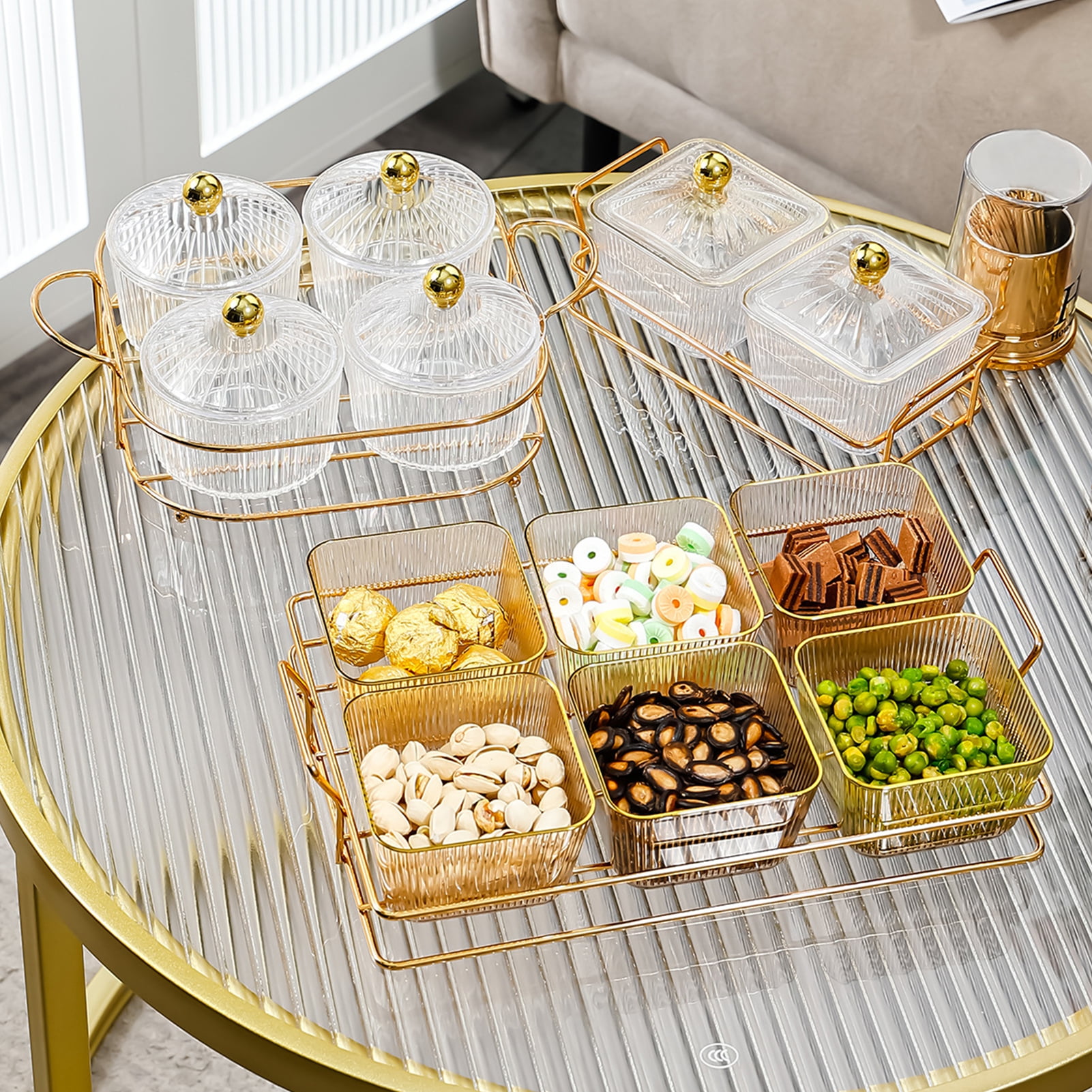 ZenCart Nut And Candy Serving Tray with Lids Fruit Plate Plastic ...