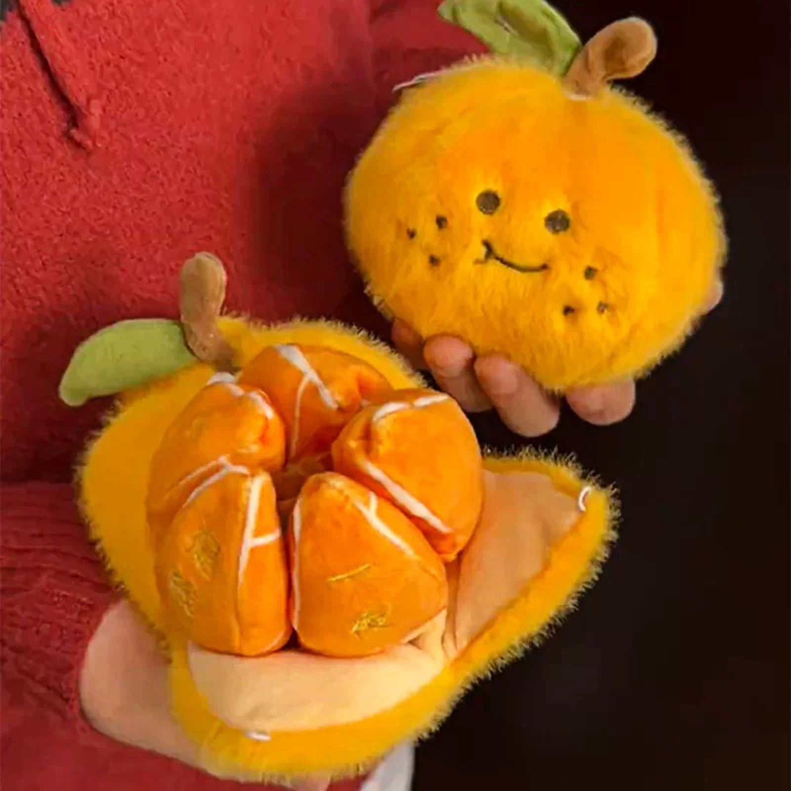 ZenCart Orange Plush Toy Pillow Peelable Fruit Stuffed Doll Cute Fruit ...