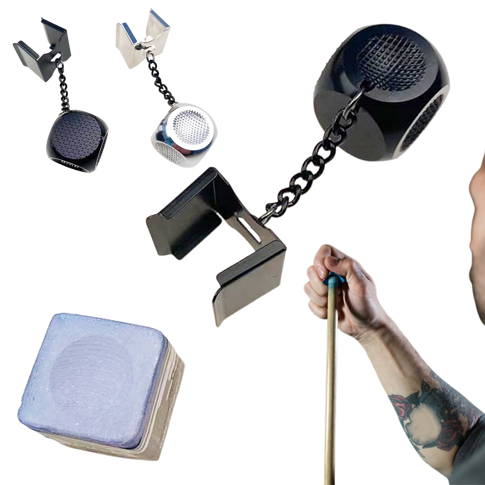 ZenCart Pool Chalk Holder for Billiards 2 in 1 Aluminum Pool Snooker ...