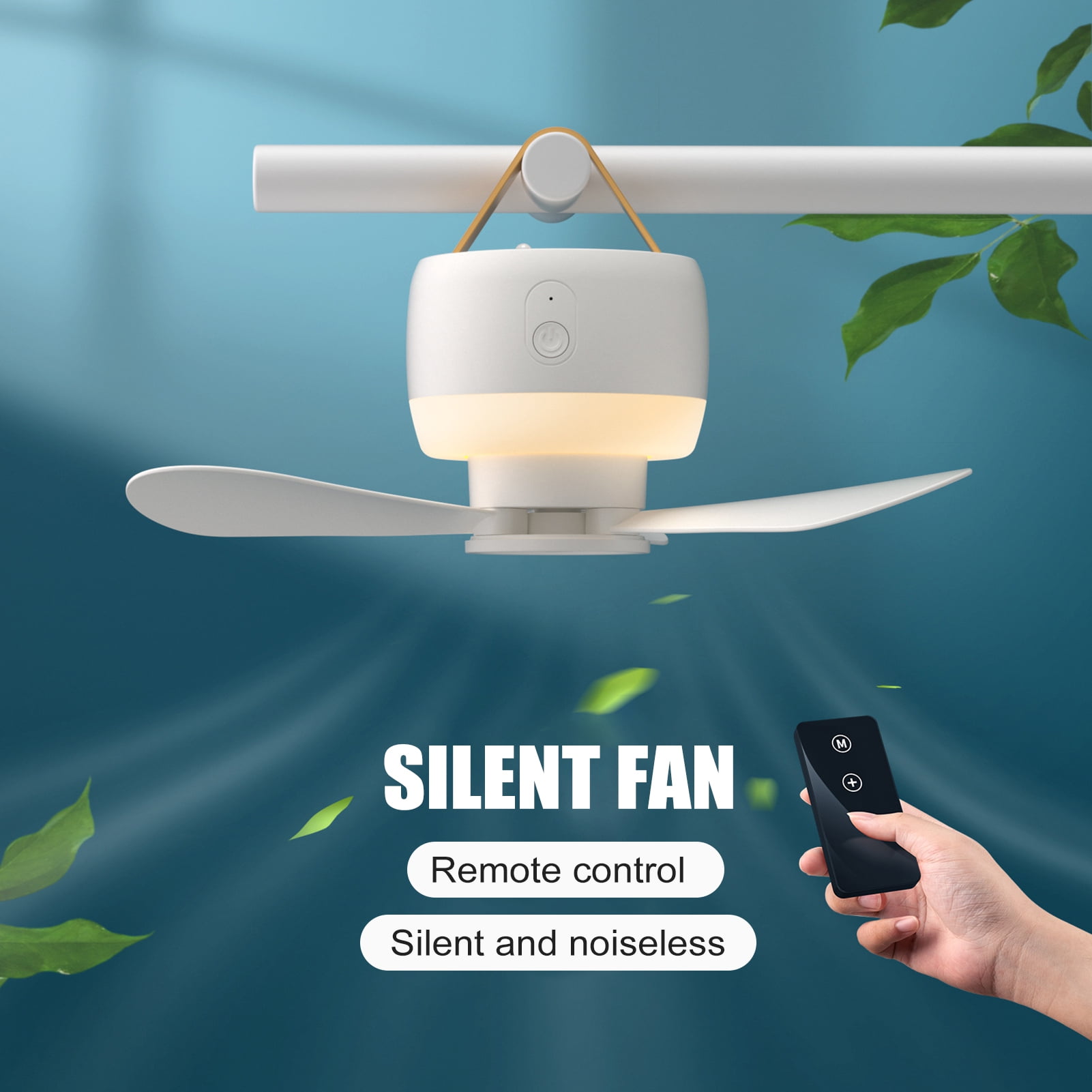 ZenCart Portable Ceiling Fan Mini 5V USB Hanging Tent Fans with LED ...