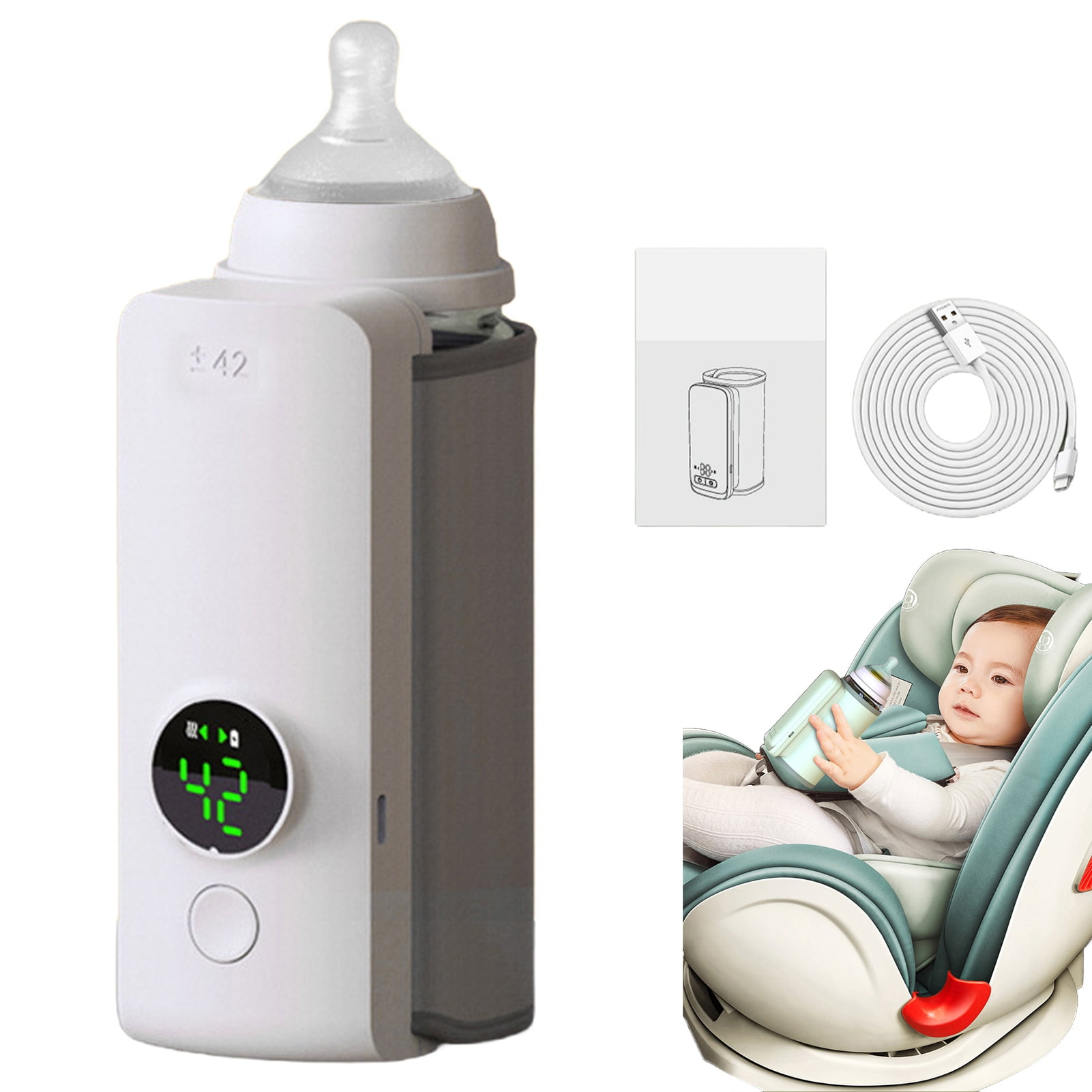 ZenCart Portable Milk Heater 6000mAh Wireless Bottle Heater Fast ...