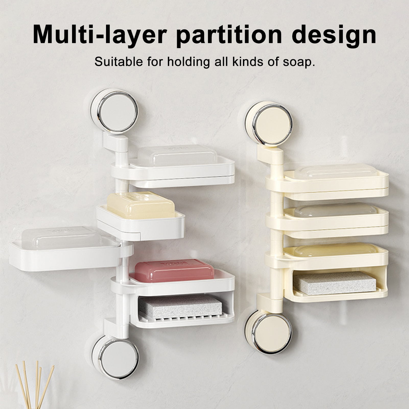 ZenCart Rotary Suction Cup Soap Box 180 Degree Rotating Multi-Layer ...