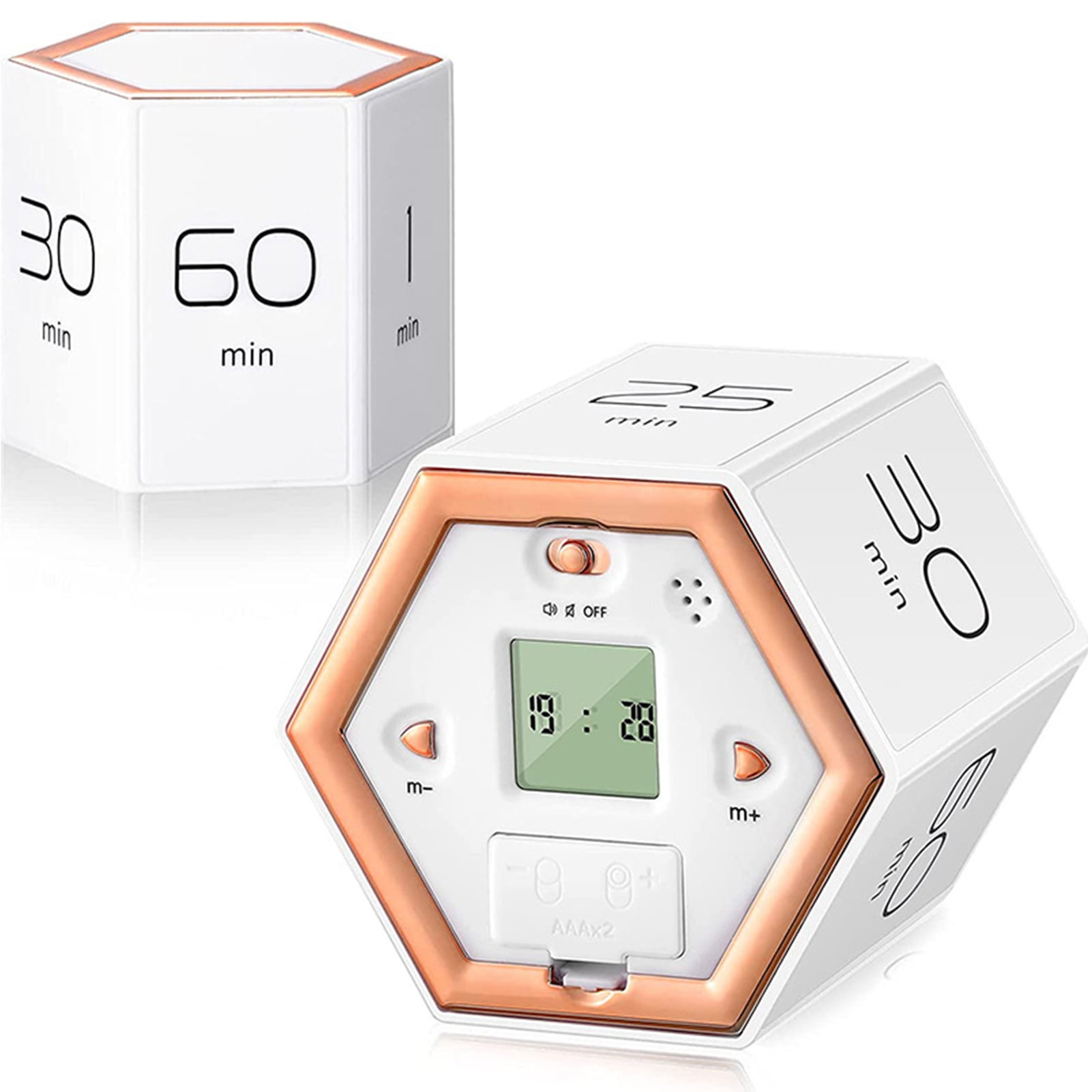 Zencart Rotating Pomodoro Timer 5 60 Mins Led Display Slide Switch Hexagon Desk Flipped