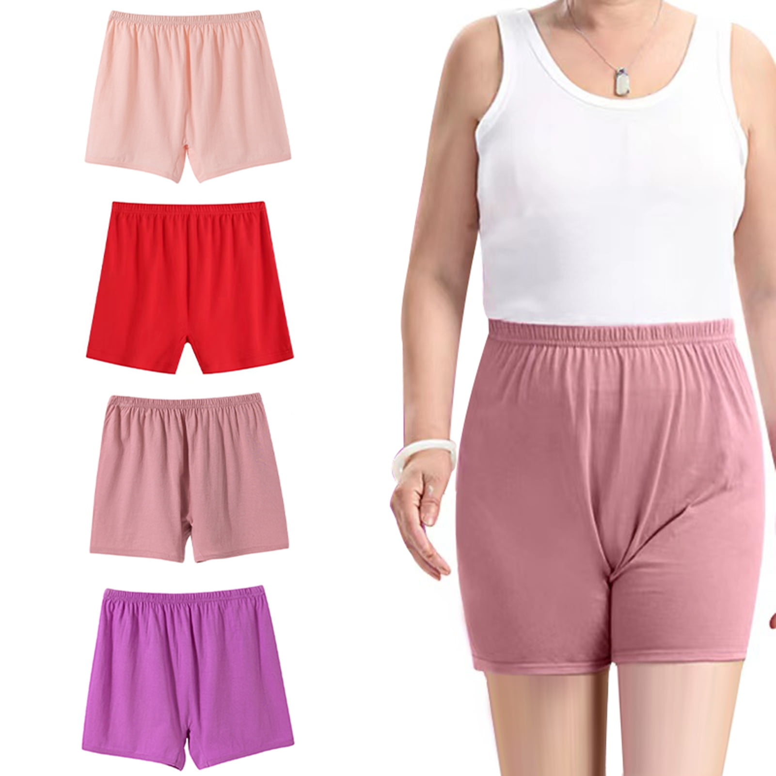 ZenCart Seniors Women Cotton Underwear Loose Soft Boxer Briefs High ...