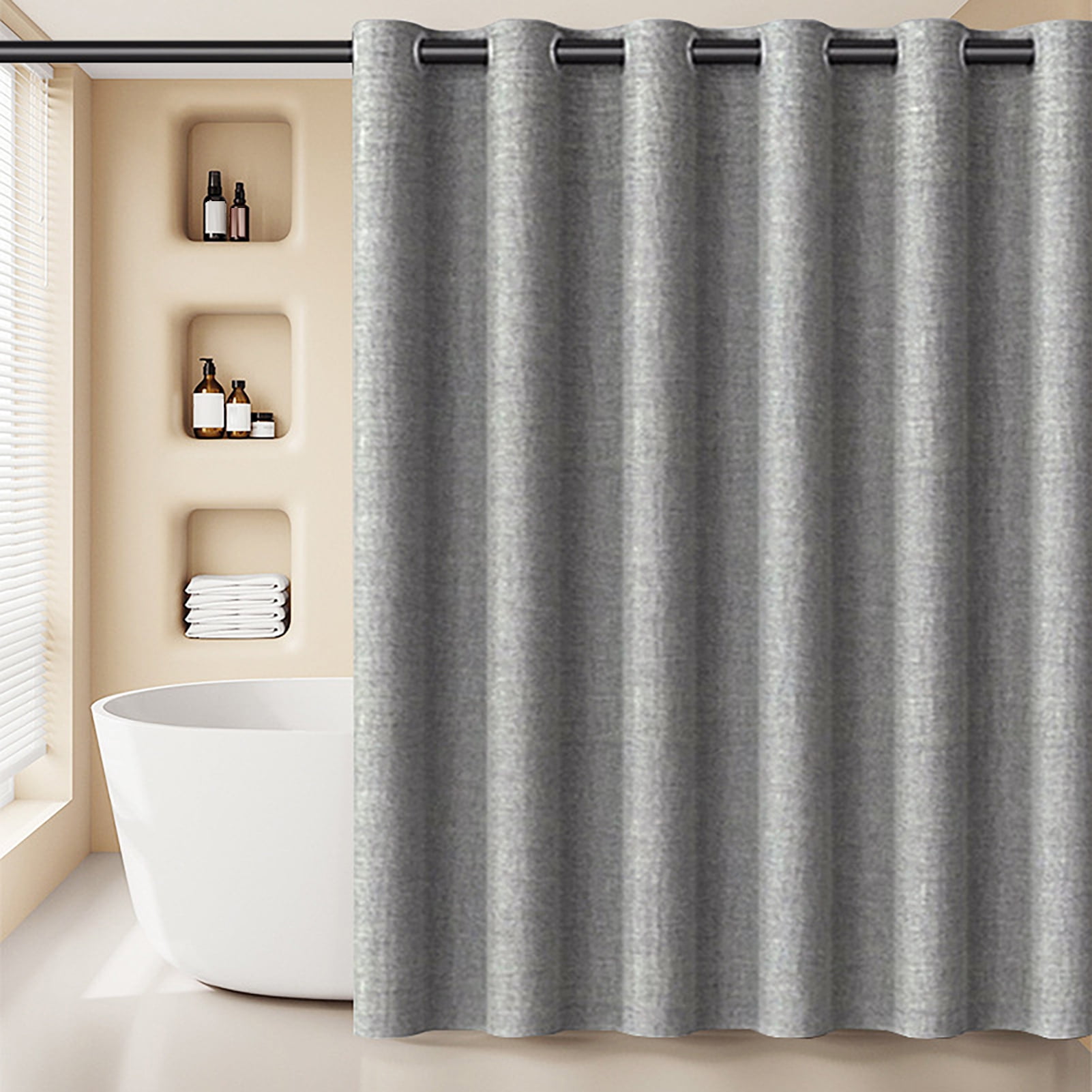 ZenCart Shower Curtain Rod Passing Thick Material Waterproof Punch-free ...