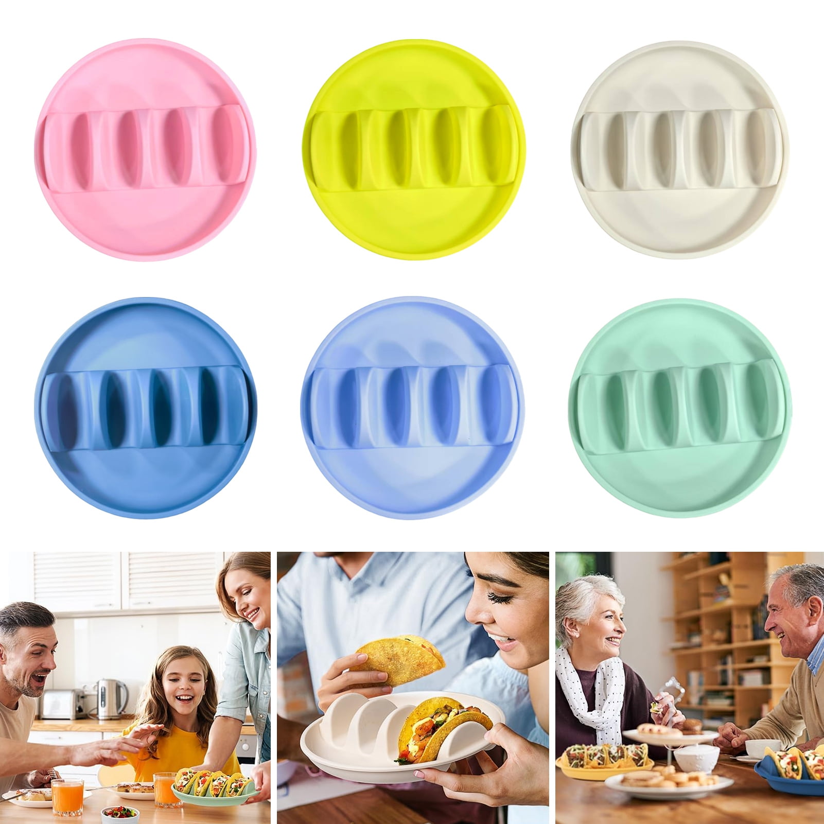 ZenCart Silicone Taco Holder Plates Large Capacity Taco Rack with ...