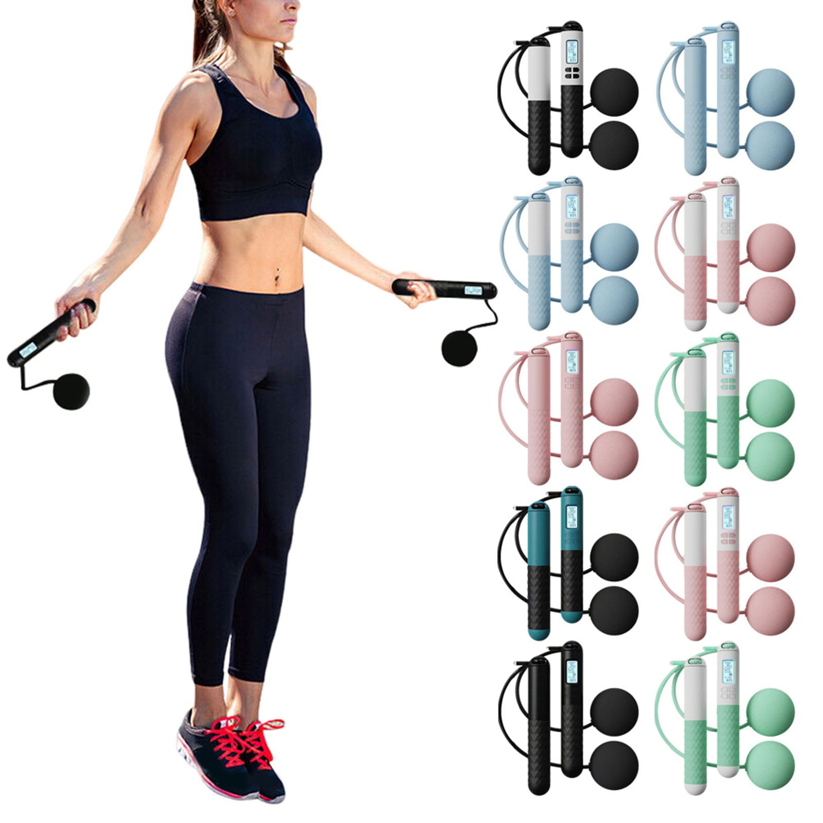 ZenCart Skipping Rope with Counter Cordless Weighted Jump Rope with ...