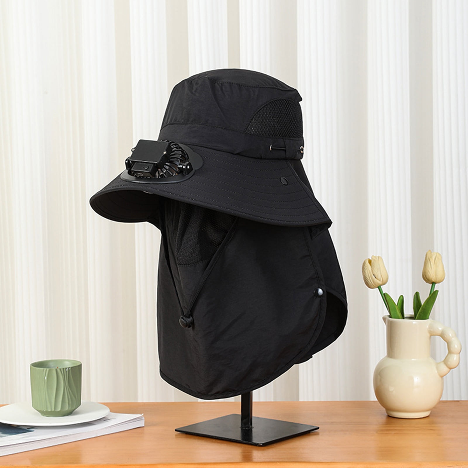 ZenCart Solar Fan Hat Outdoor Wide Brim Sun Hat with Solar Powered Fan ...