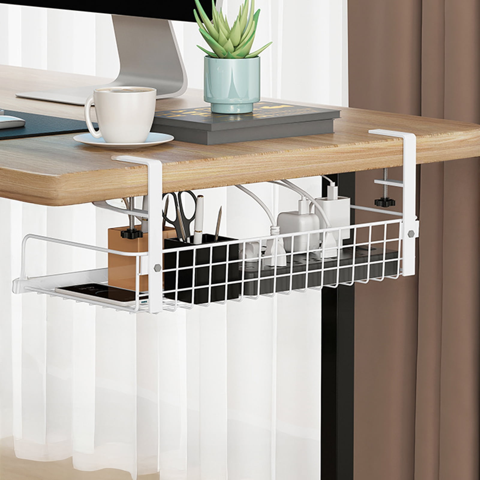 ZenCart Storage Rack Under-Desk Cable Management Tray Large Capacity ...