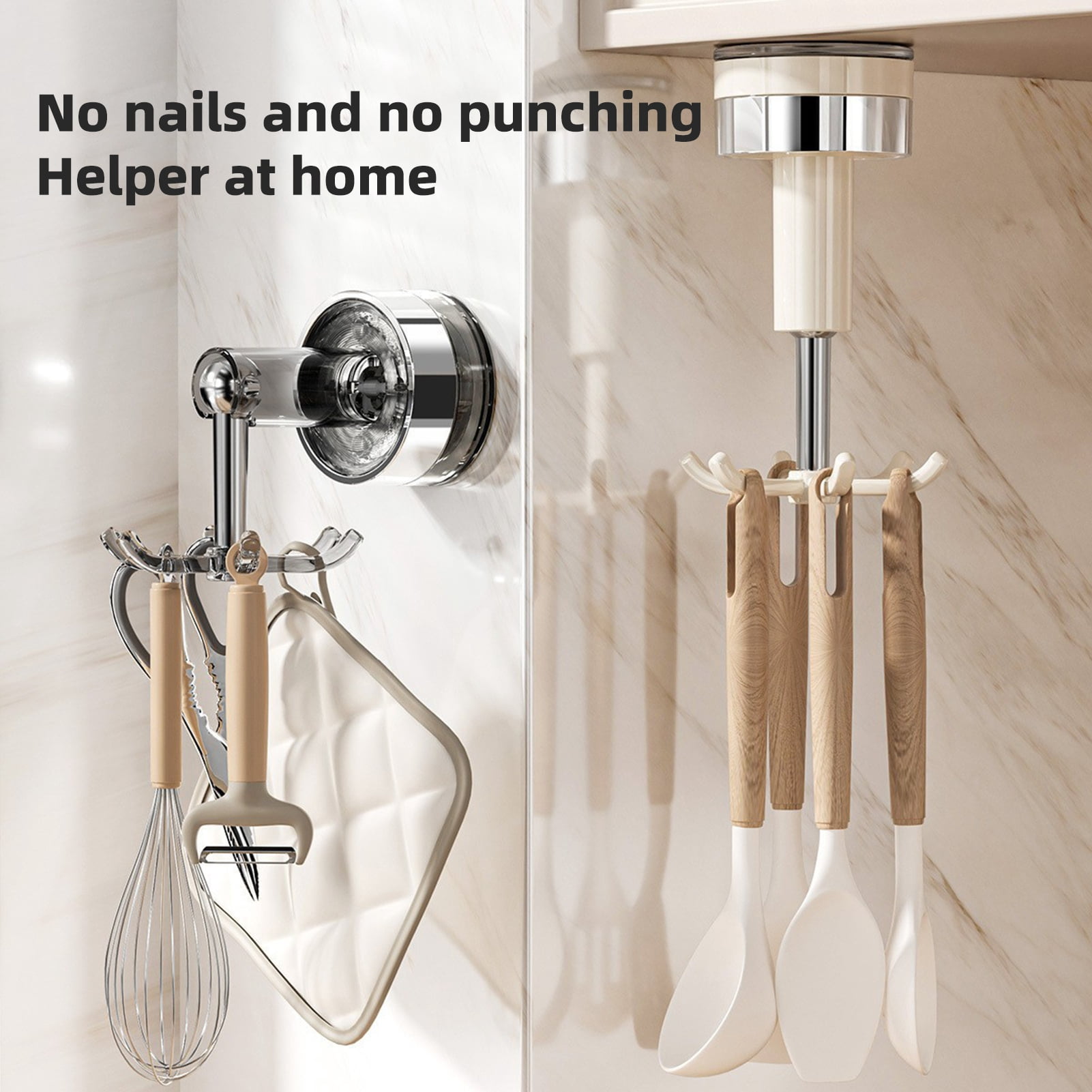 ZenCart Suction Cup Wall Hook 360 Degree Swivel Storage Hook No ...