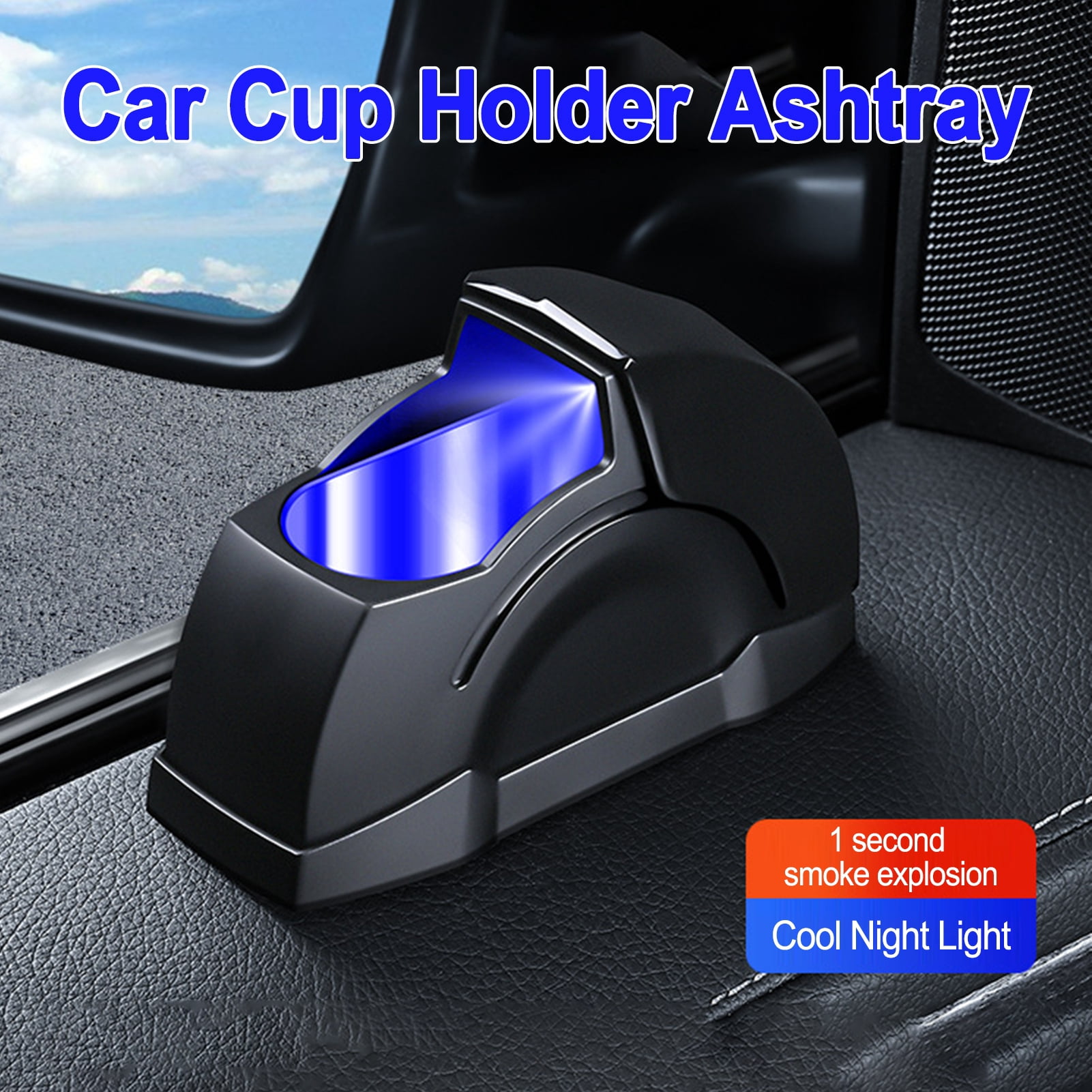 ZenCart Universal Door Ashtray with LED Lights Sliding Cover Design ...